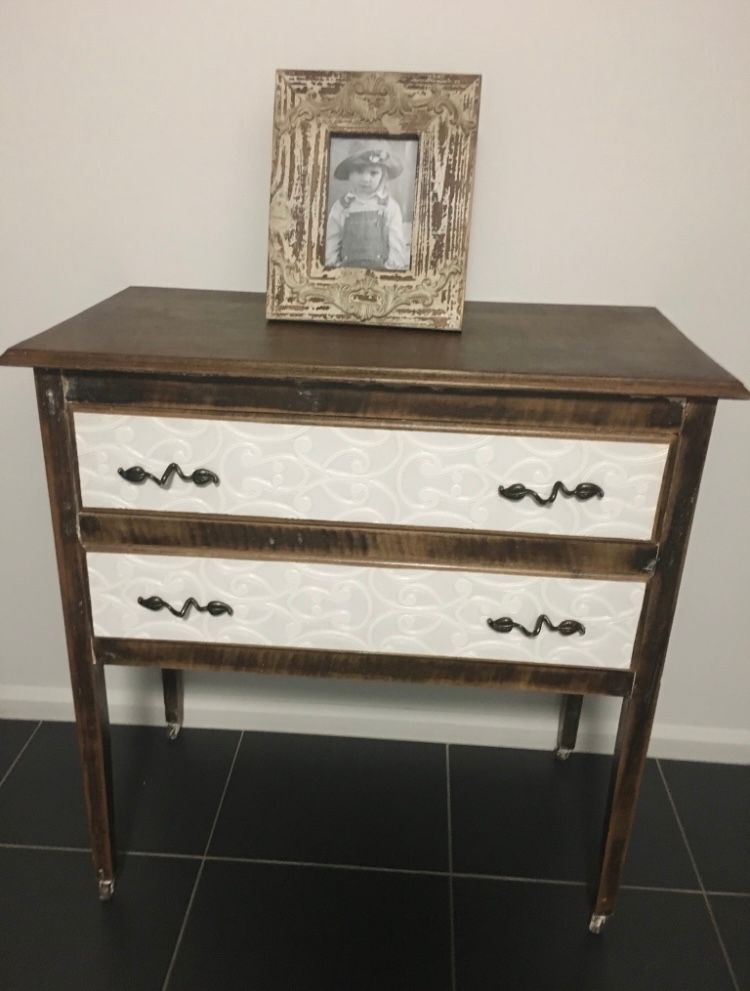 Drawer unit upcycle using wallpaper | Bunnings Workshop community