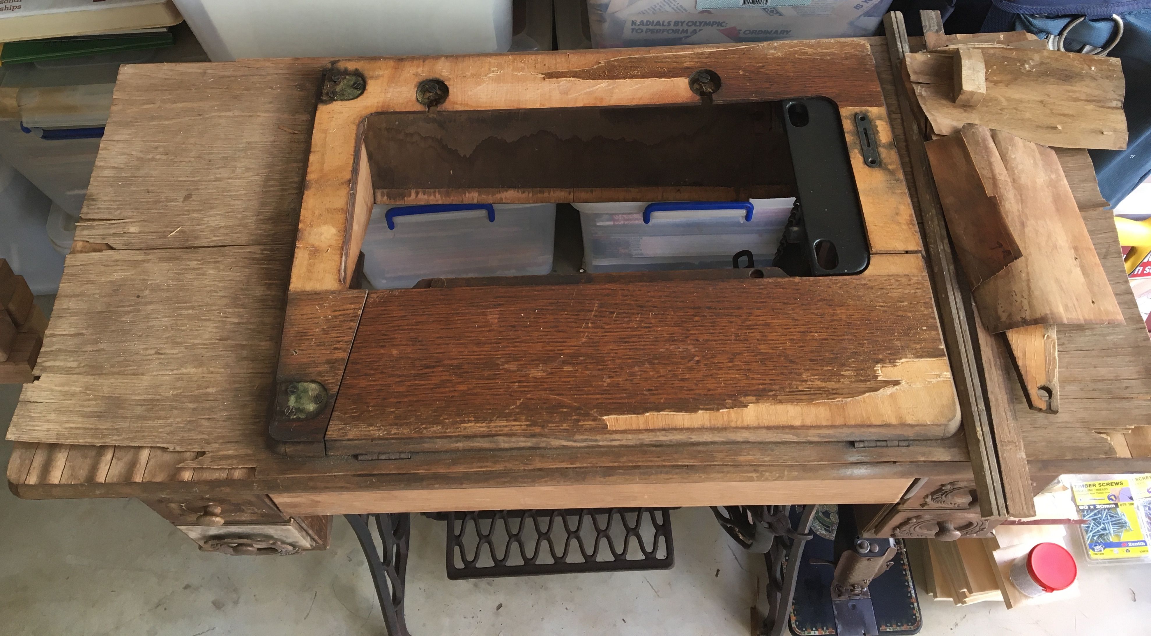 Upcycled Singer sewing machine as vanity | Bunnings Workshop community