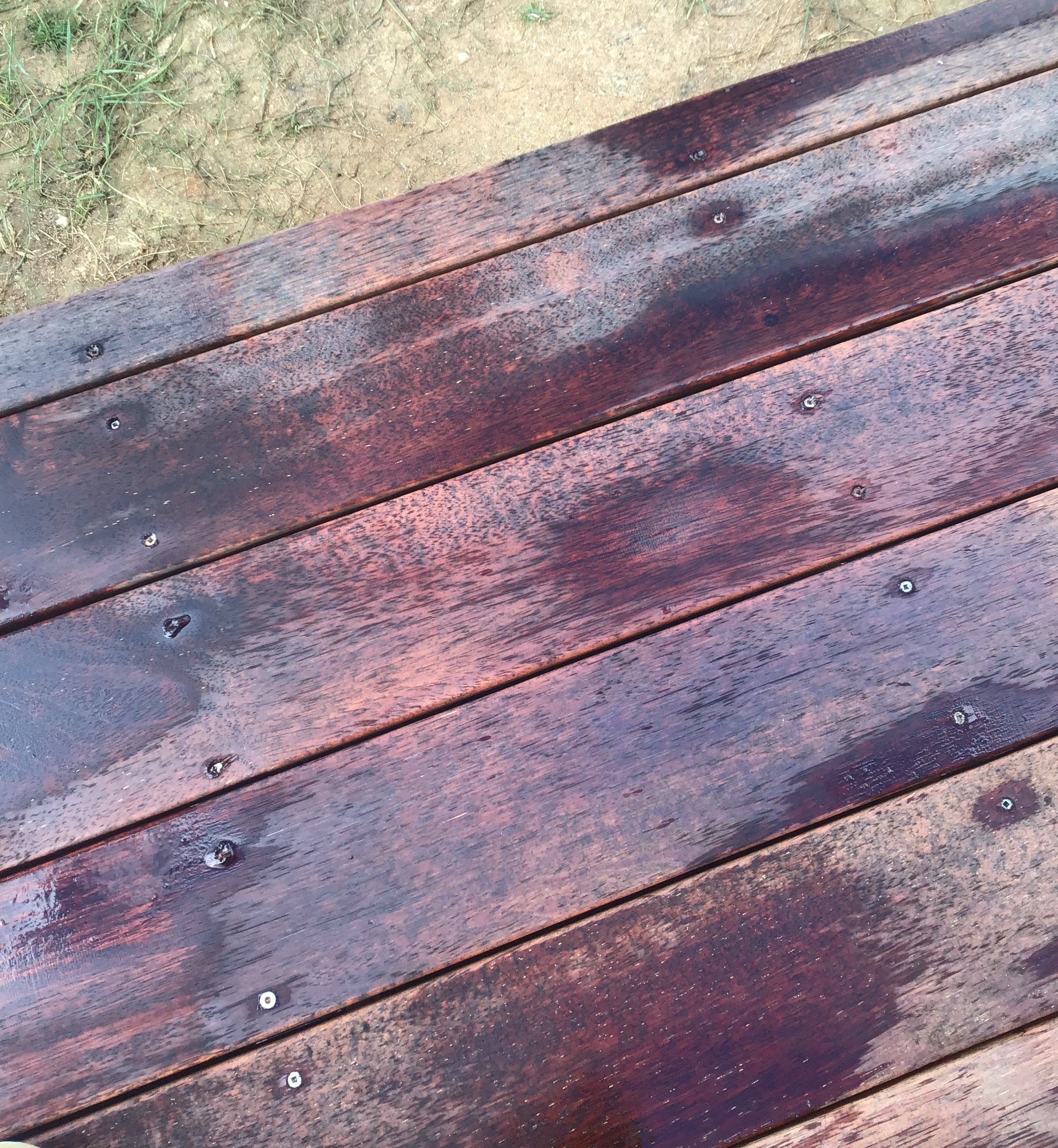 How to remove black marks on new Merbau ... | Bunnings Workshop community