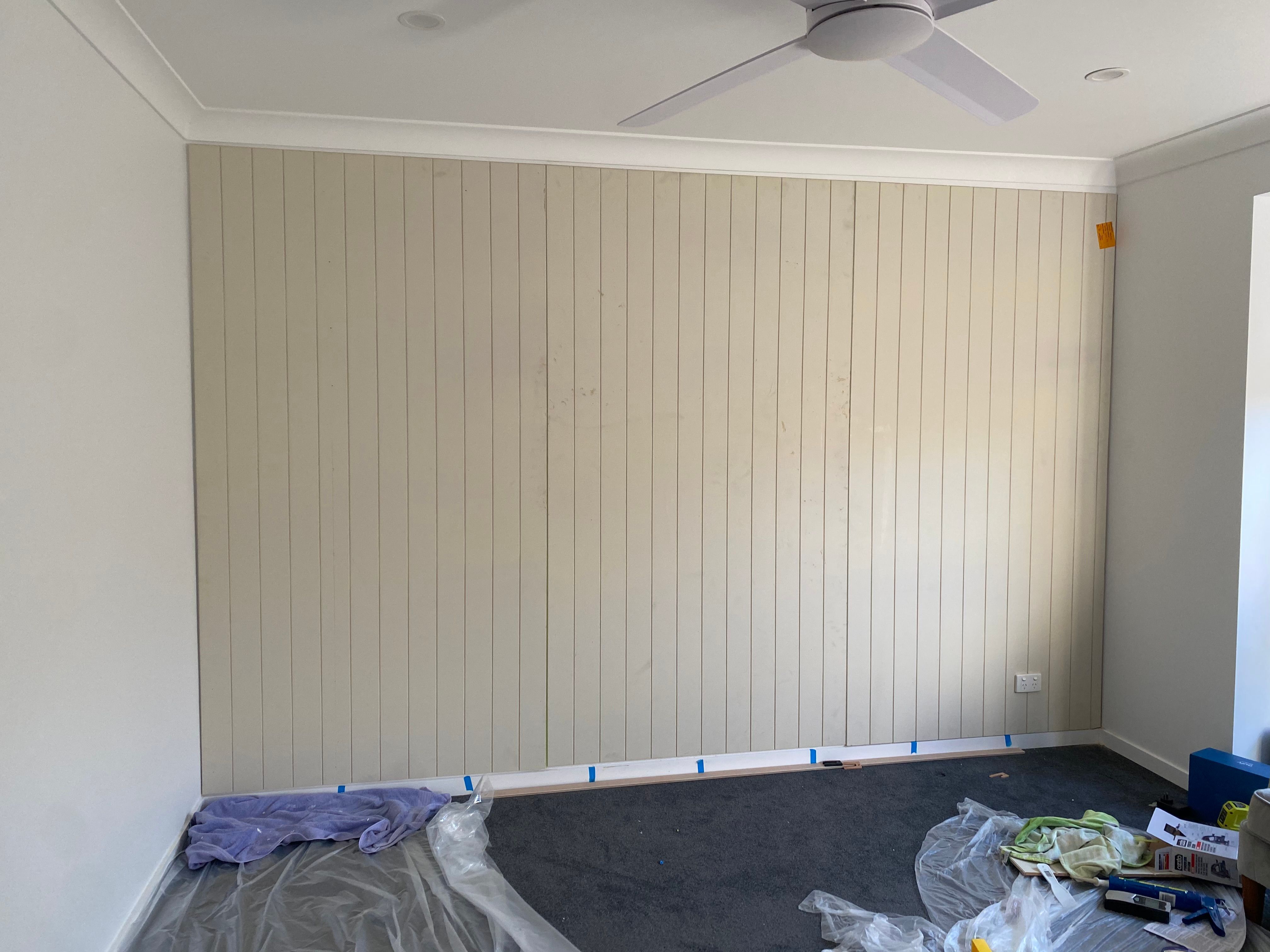 Living room VJ panel feature wall | Bunnings Workshop community