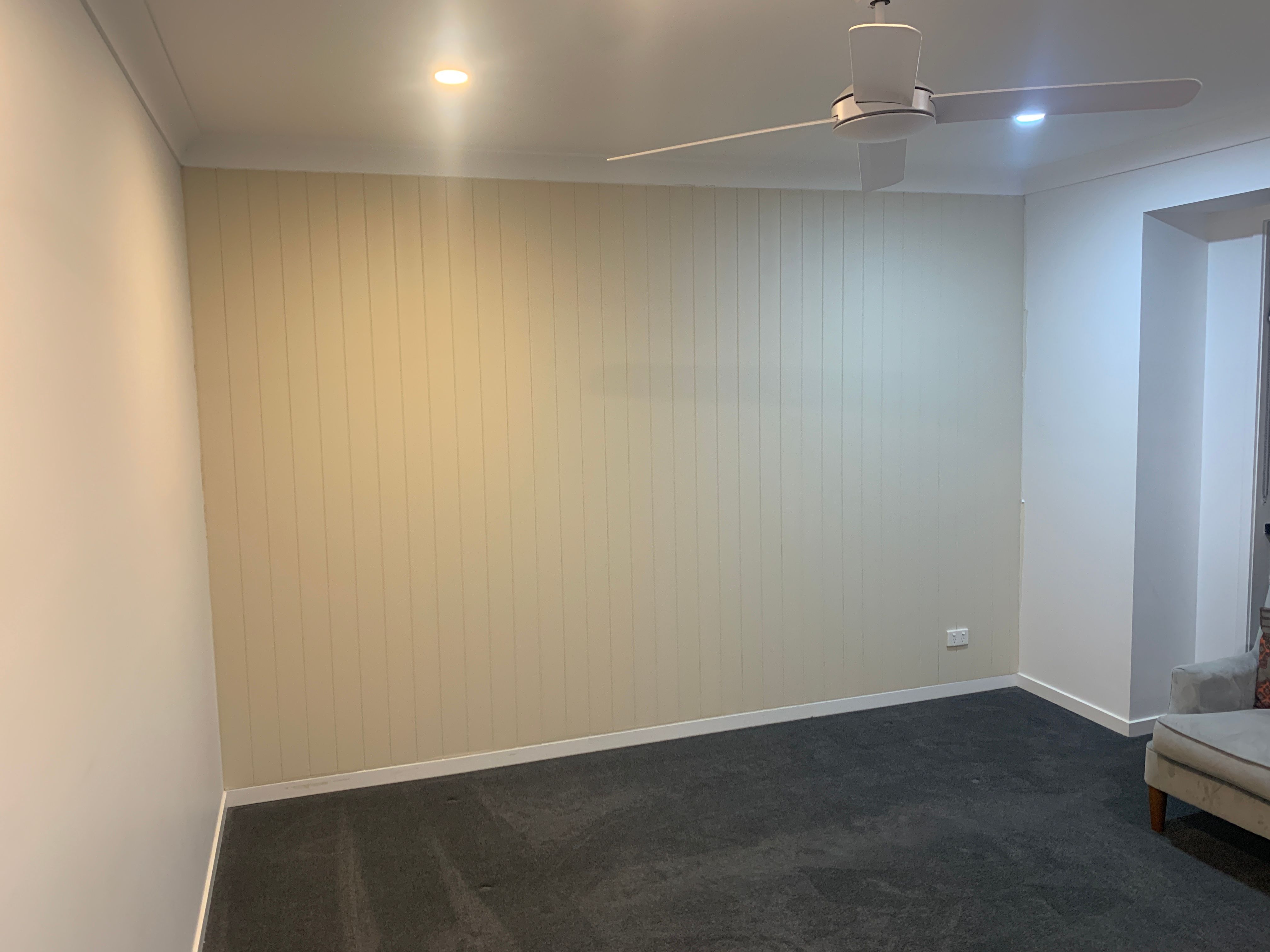 Living room VJ panel feature wall | Bunnings Workshop community