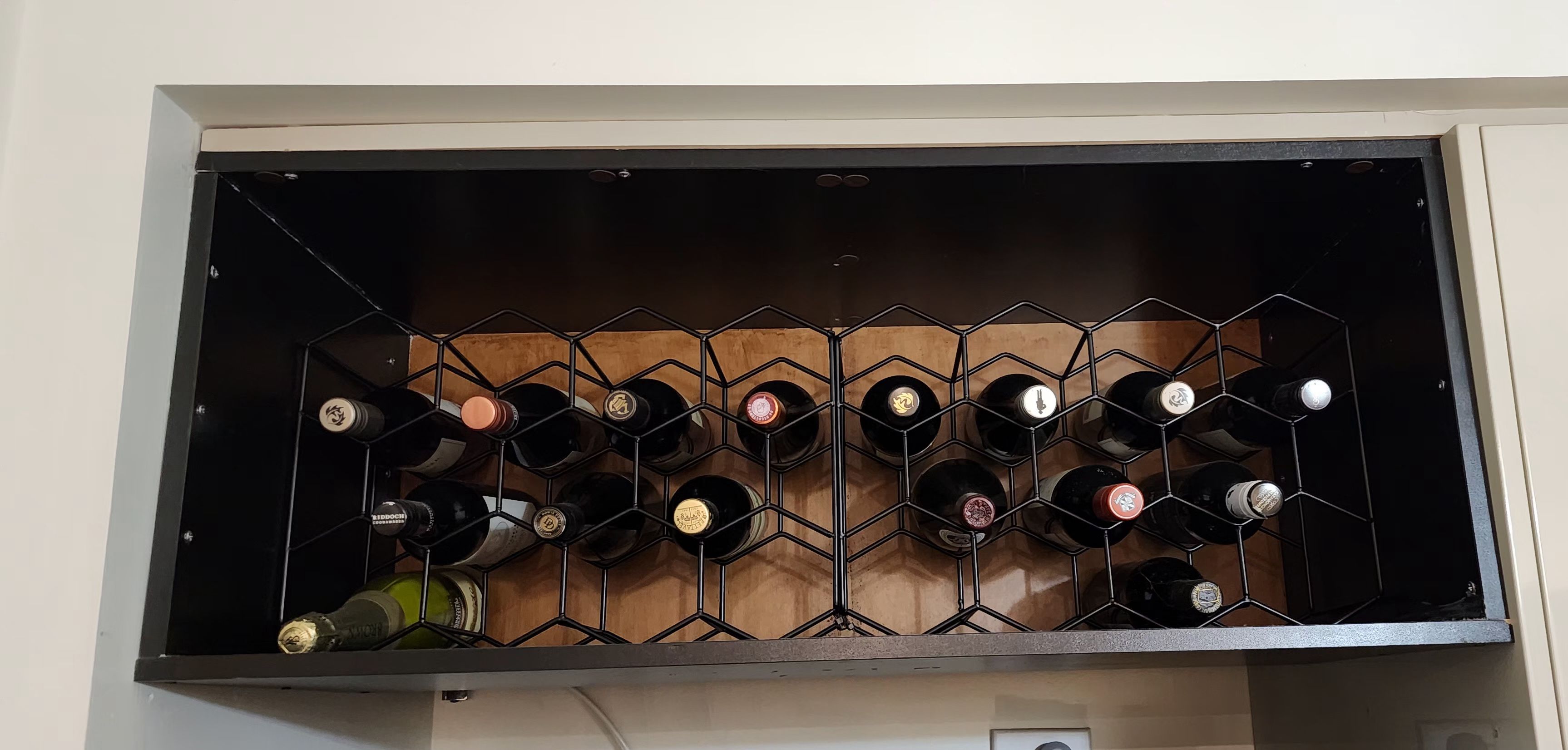 Built-in wine rack above fridge | Bunnings Workshop community