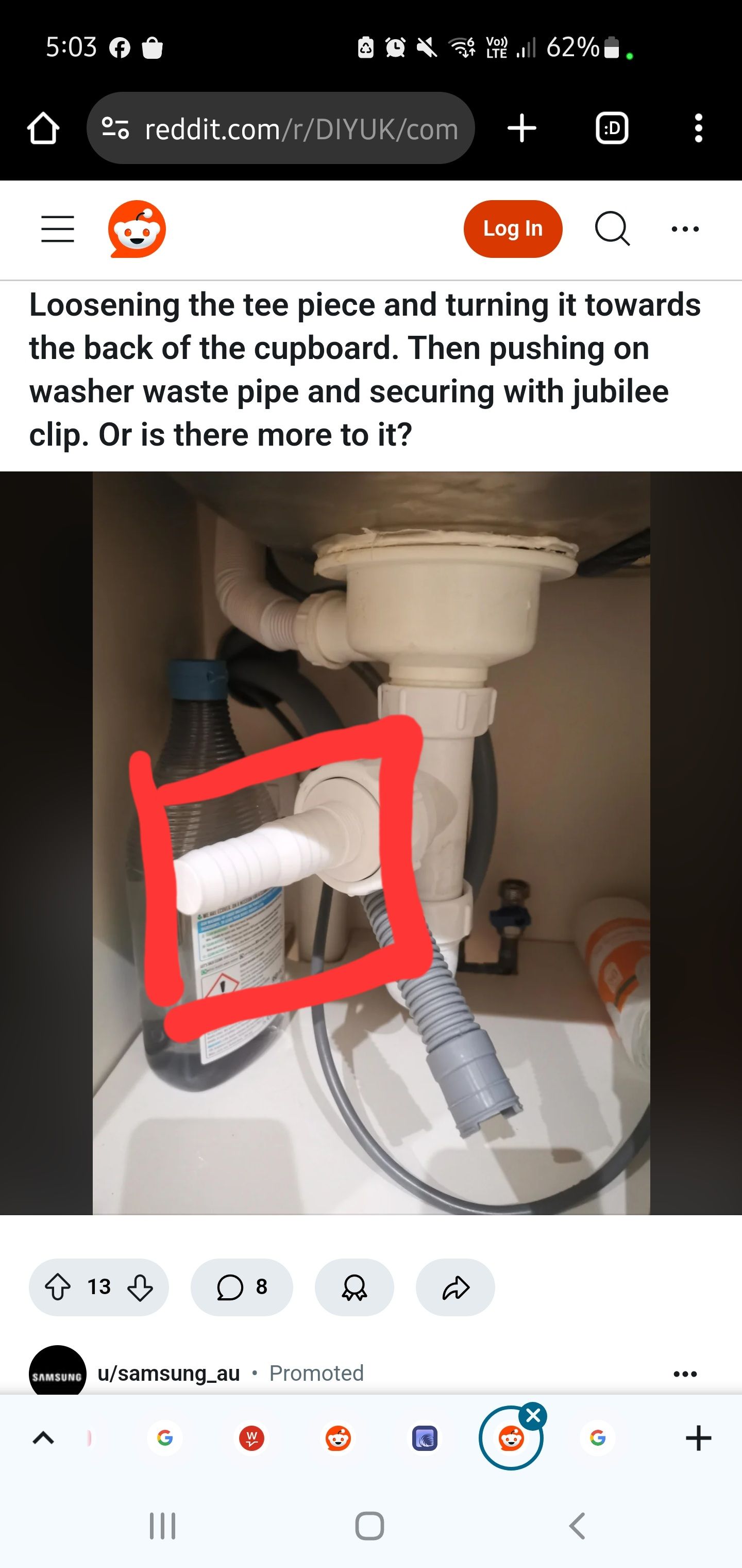 How connect washing machine hose waste? | Bunnings Workshop community