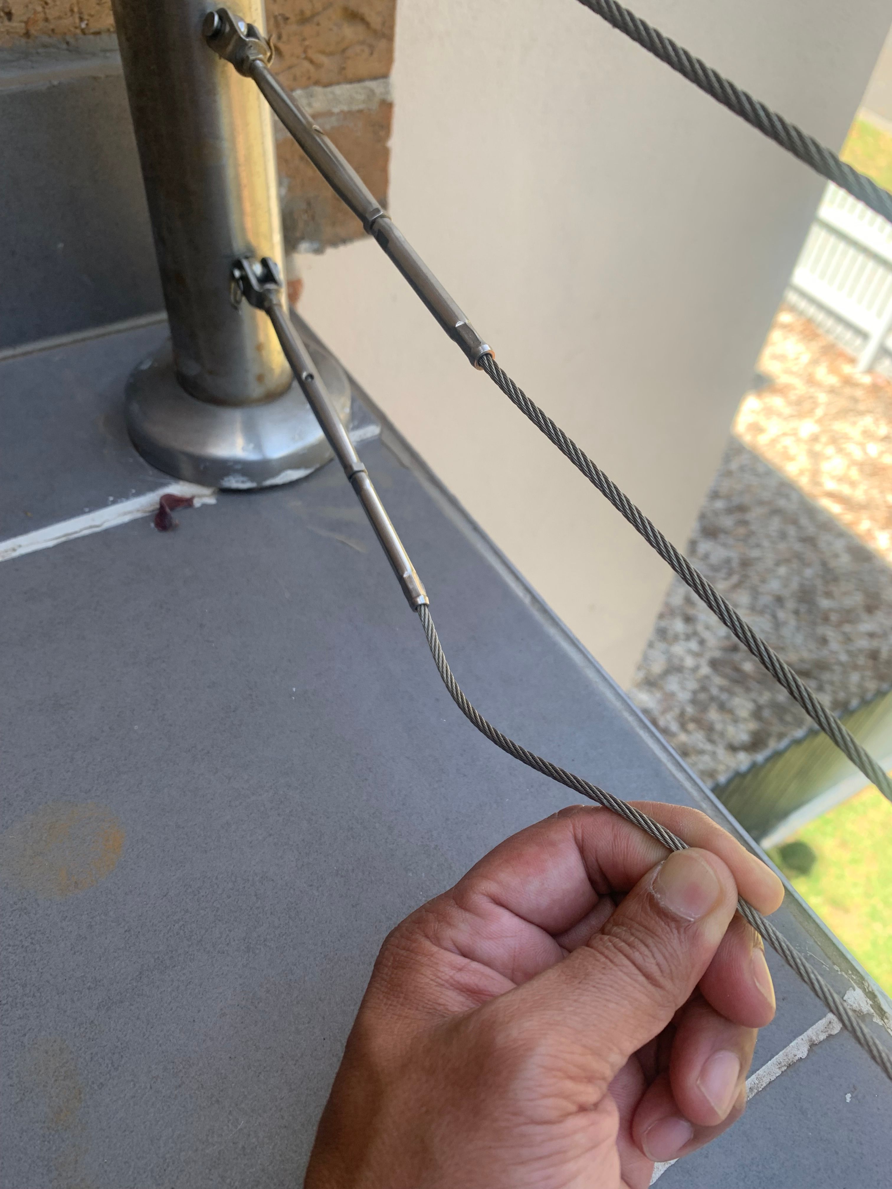 How to tighten loose wire railing cable? | Bunnings Workshop community