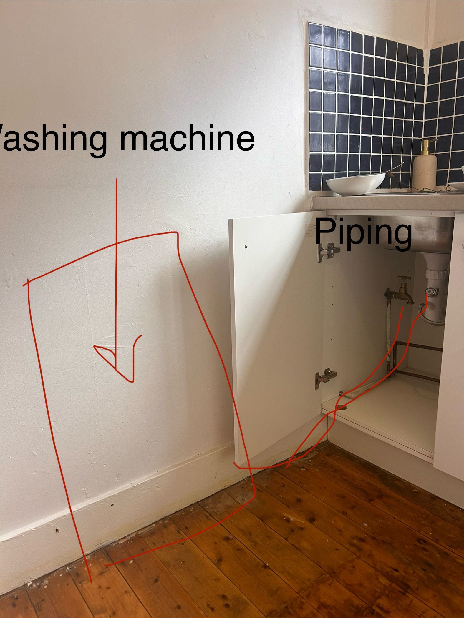How to connect washing machine under kit... | Bunnings Workshop community