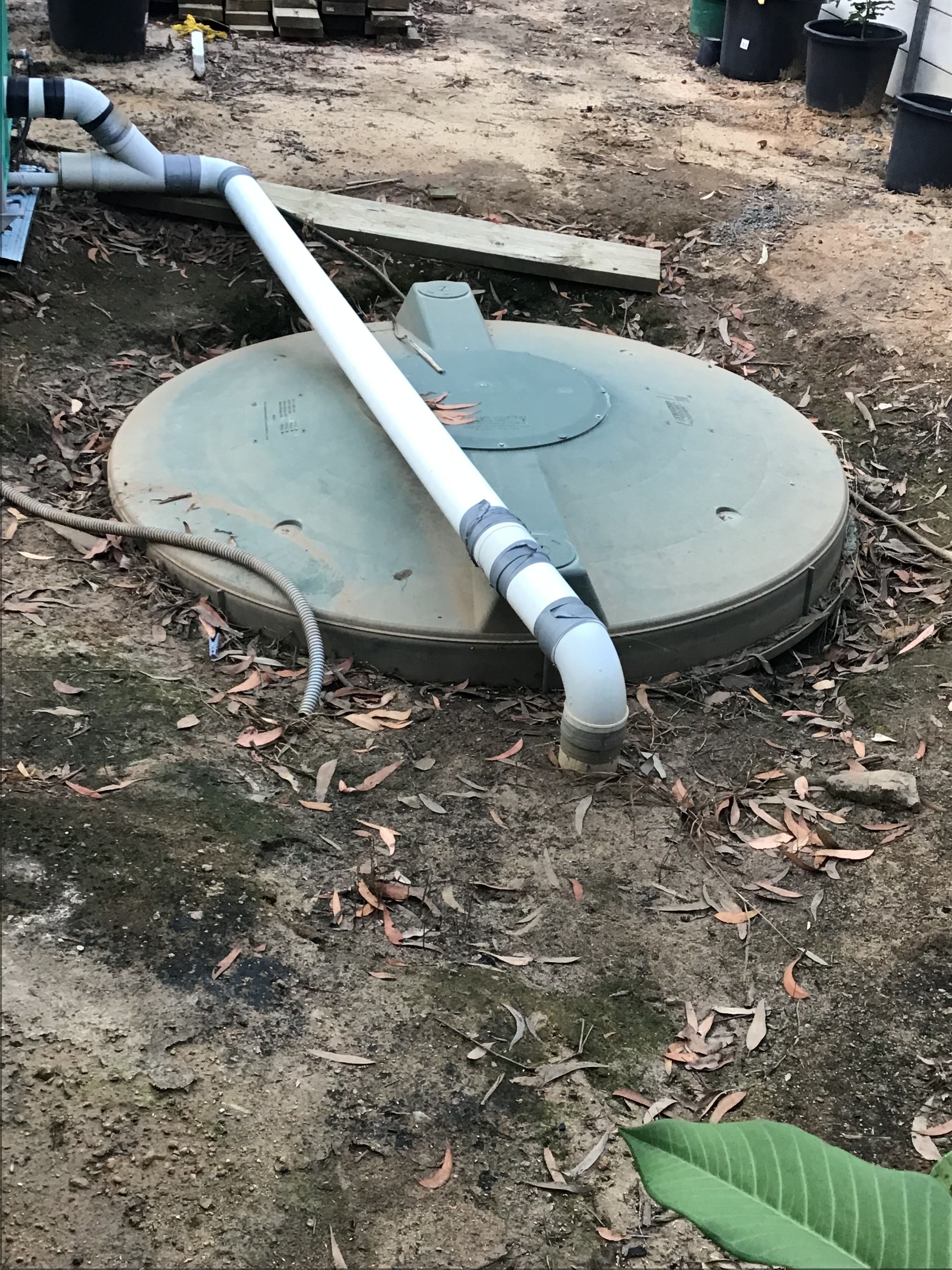 How to stop water pooling around septic ... | Bunnings Workshop community