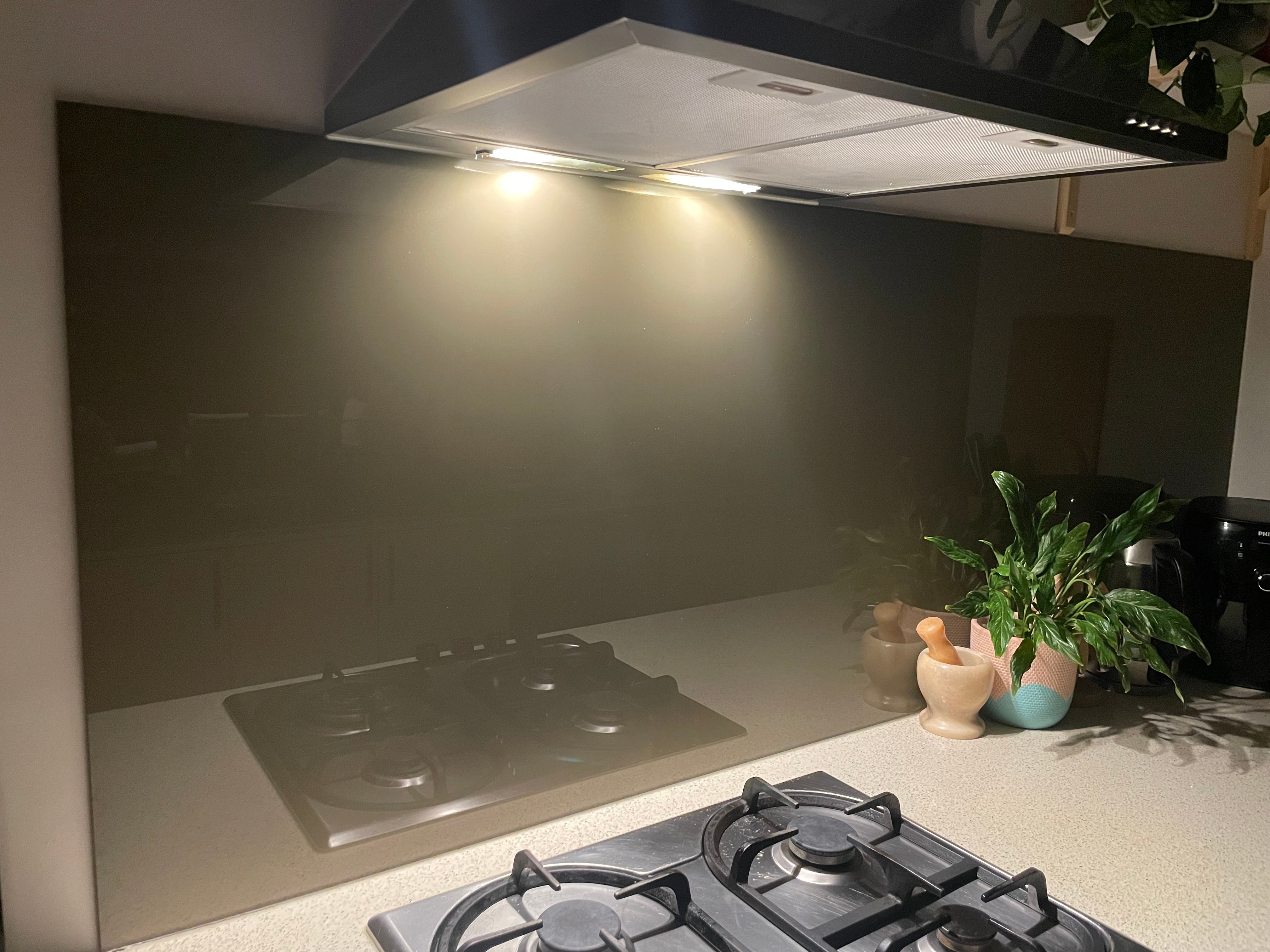 How to tile on this glass splashback? | Bunnings Workshop community