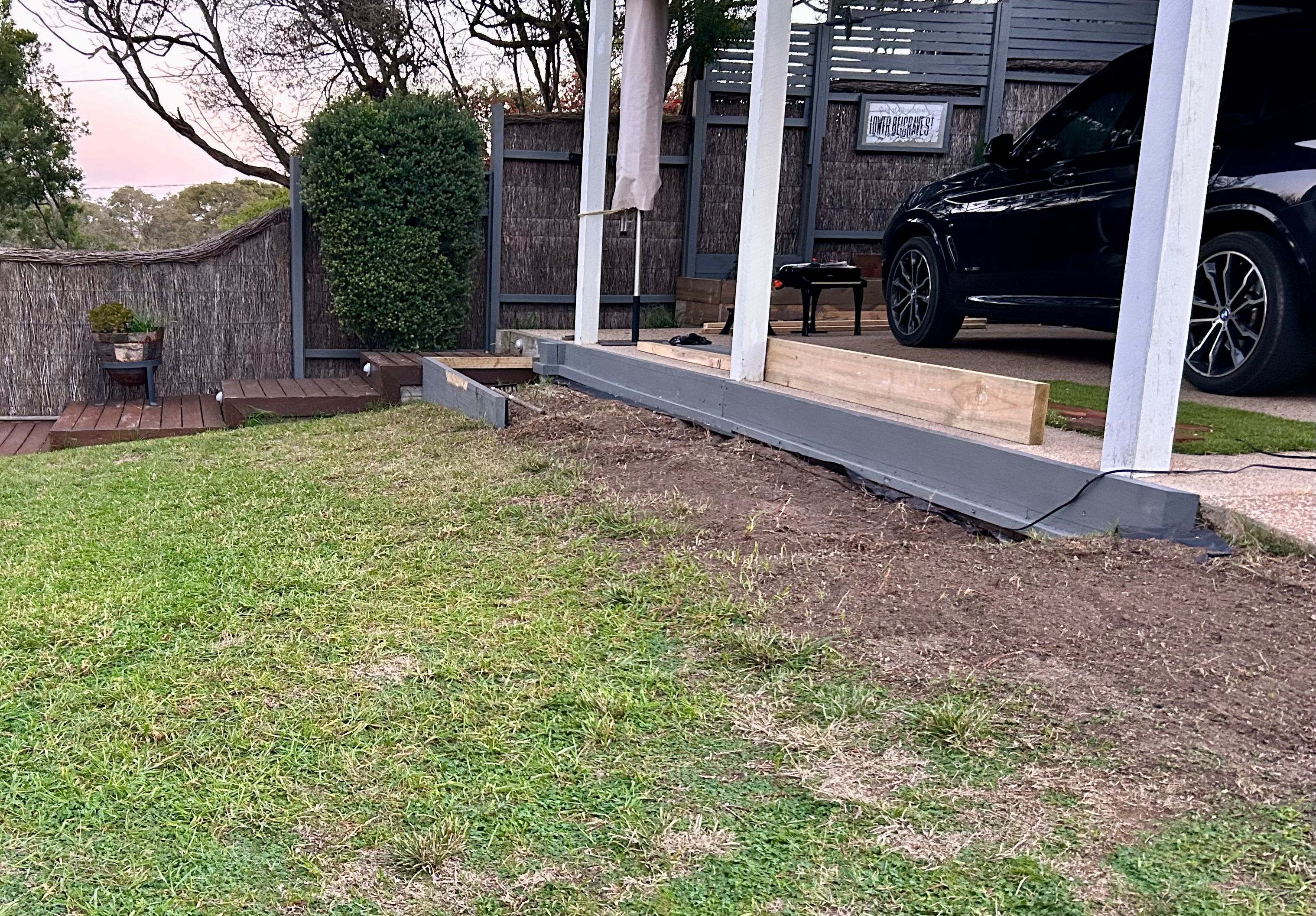Carport edging and Merbau decked walkway | Bunnings Workshop community