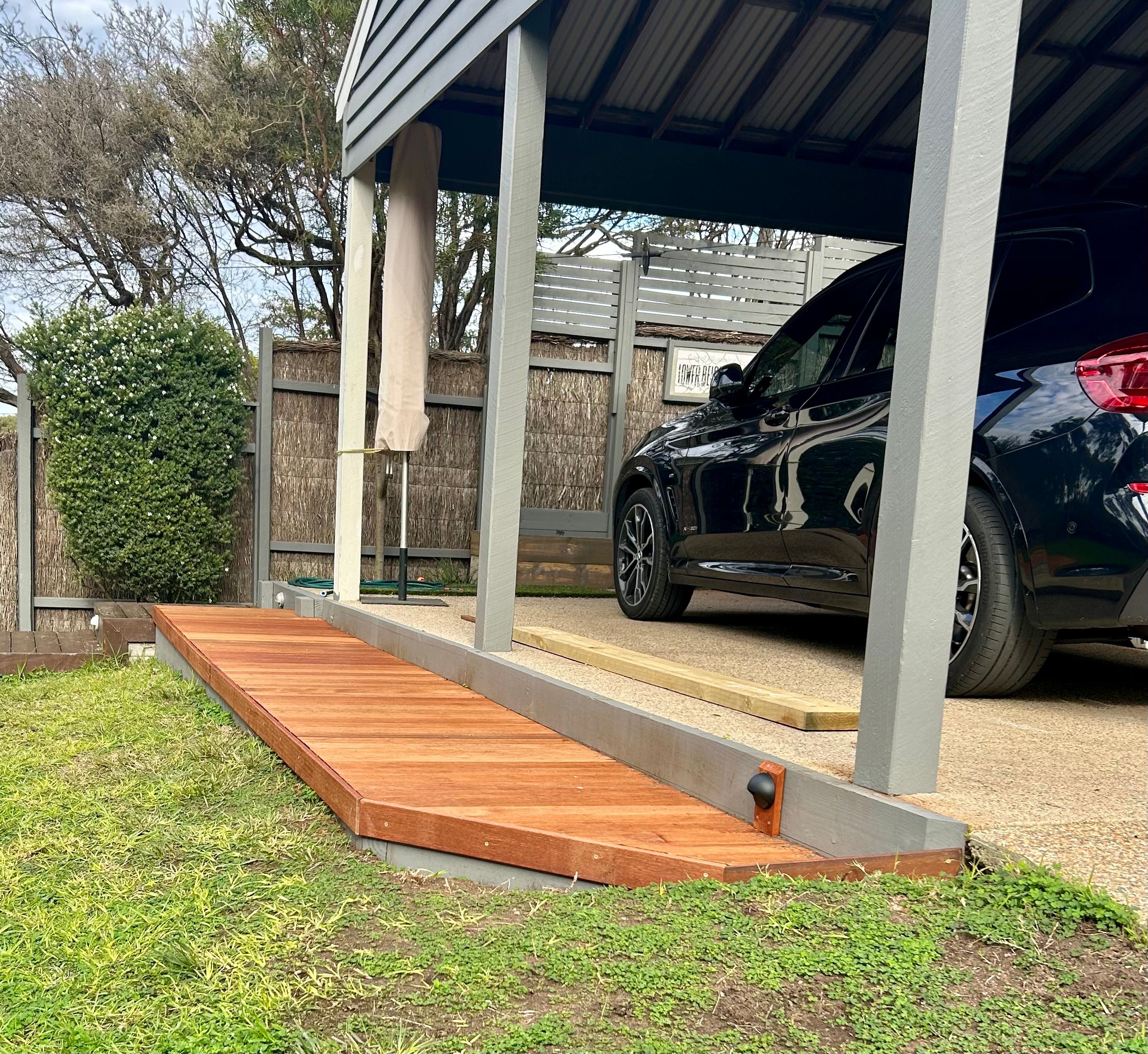 Carport edging and Merbau decked walkway | Bunnings Workshop community