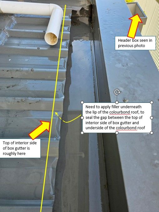 How to fill gaps between box gutter and ... | Bunnings Workshop community