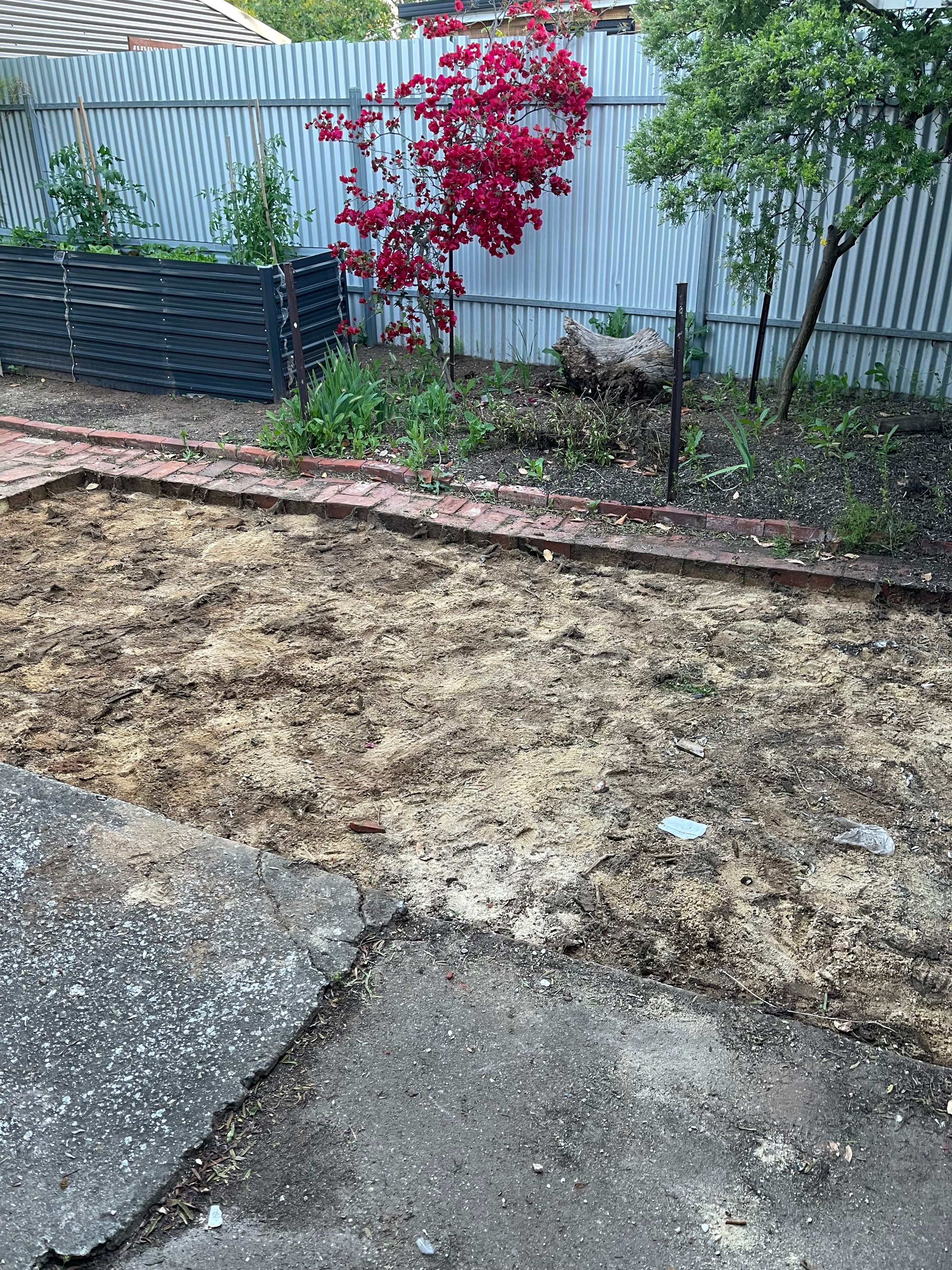 Crazy paving outdoor entertainment area | Bunnings Workshop community