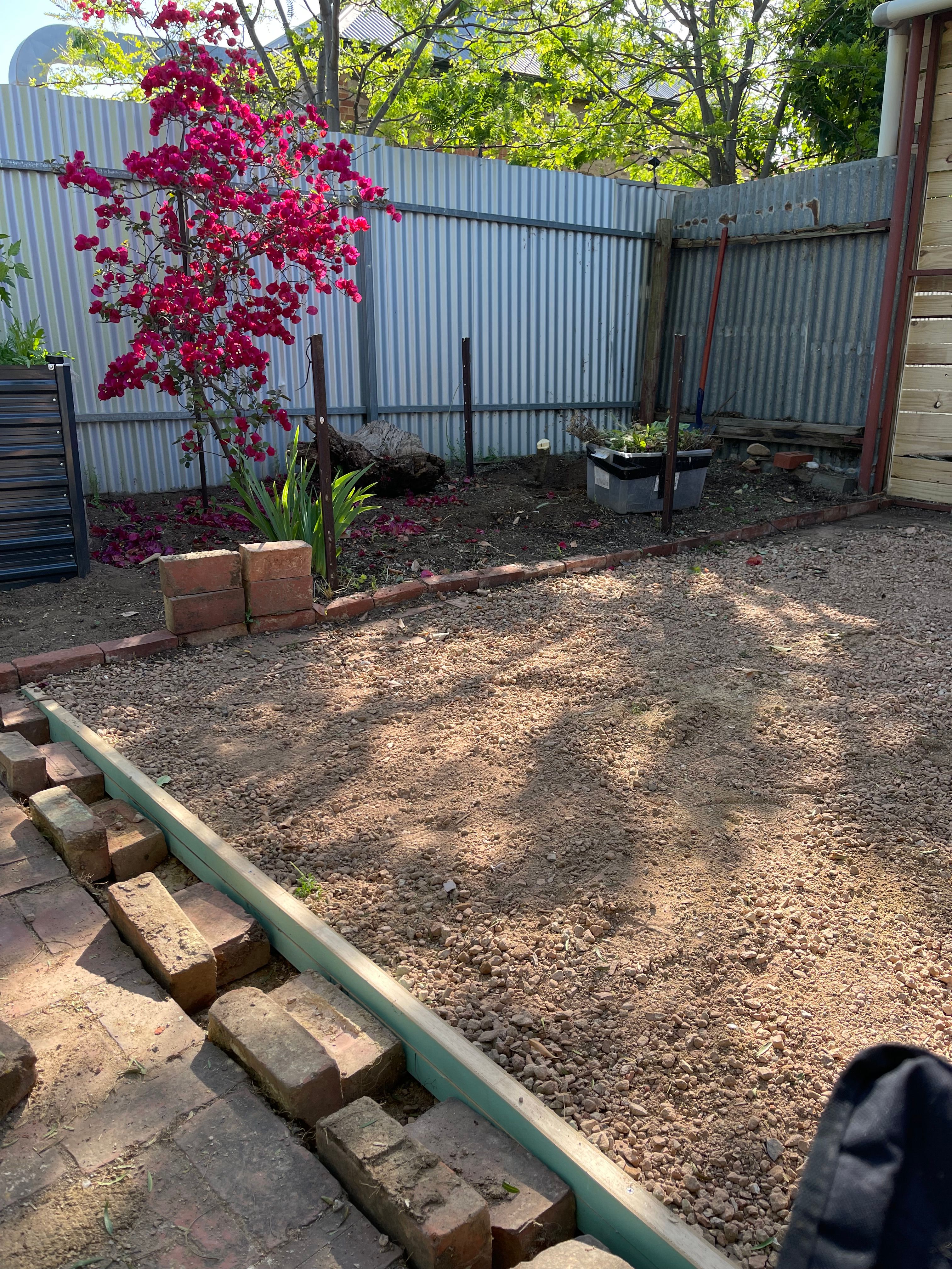 Crazy paving outdoor entertainment area | Bunnings Workshop community