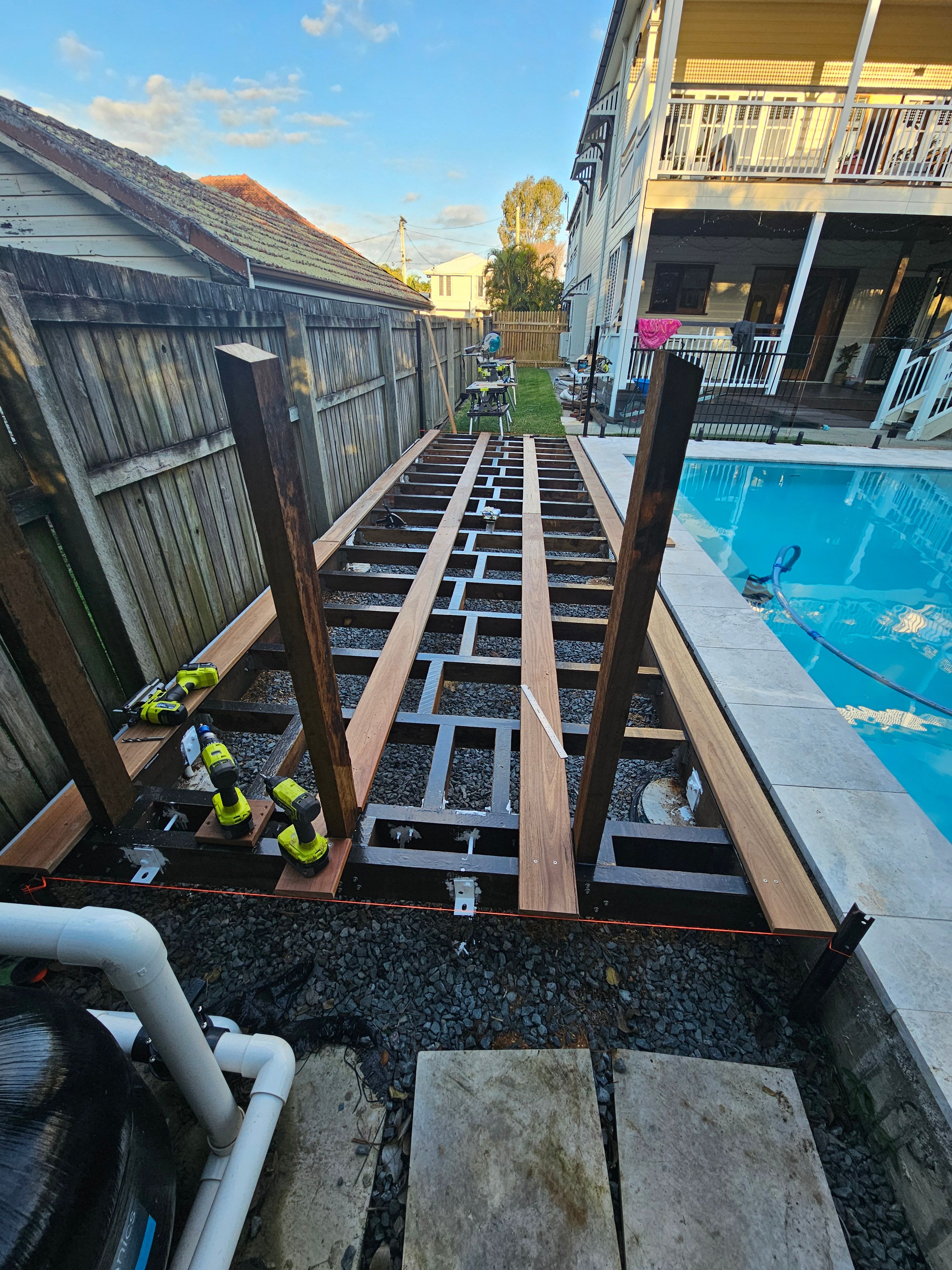 Low-level deck next to a pool | Bunnings Workshop community