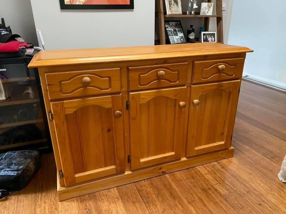 Painted upcycled buffet with brass handl... | Bunnings Workshop community