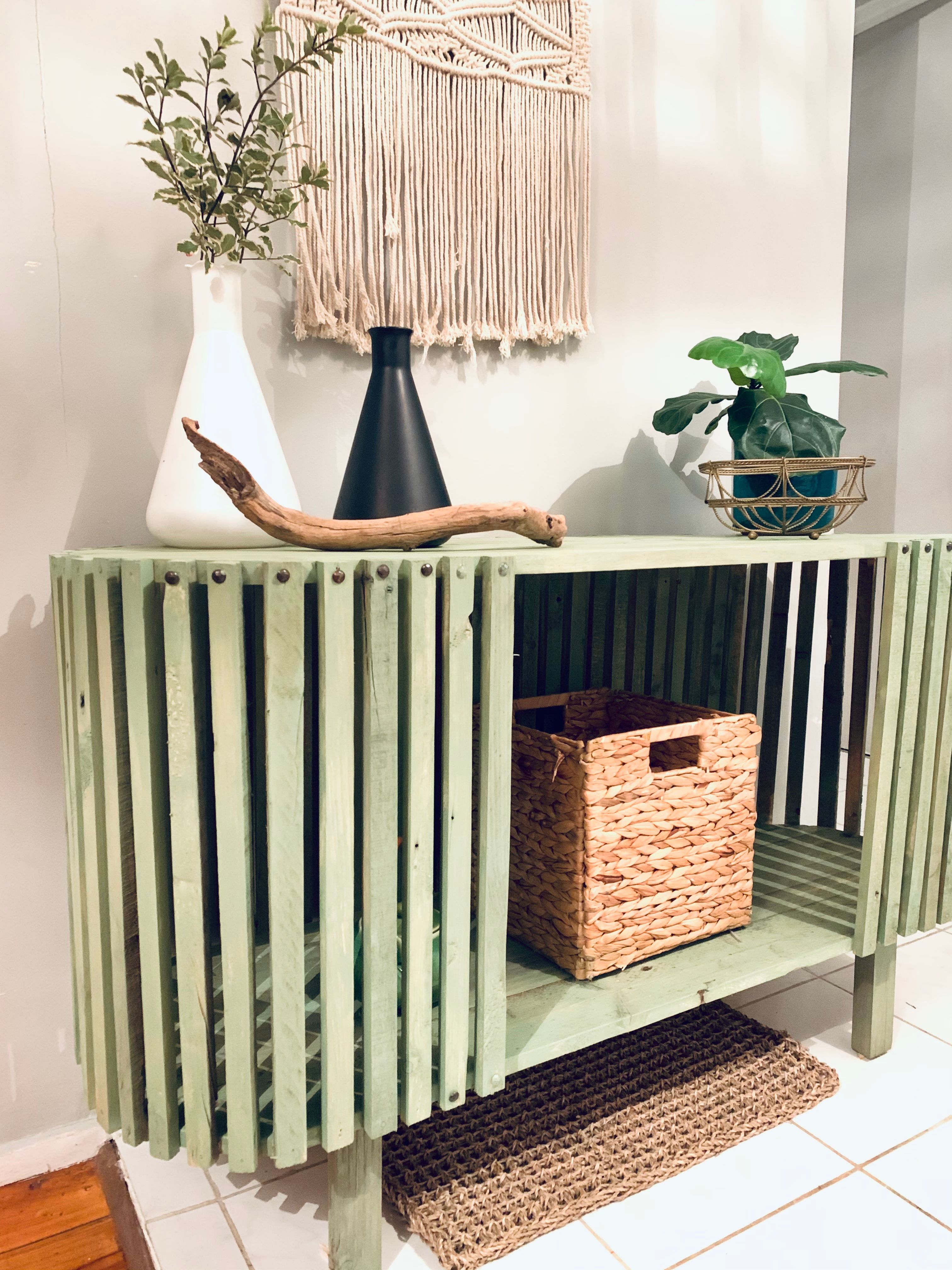 Easy console table/unit made using palle... | Bunnings Workshop community