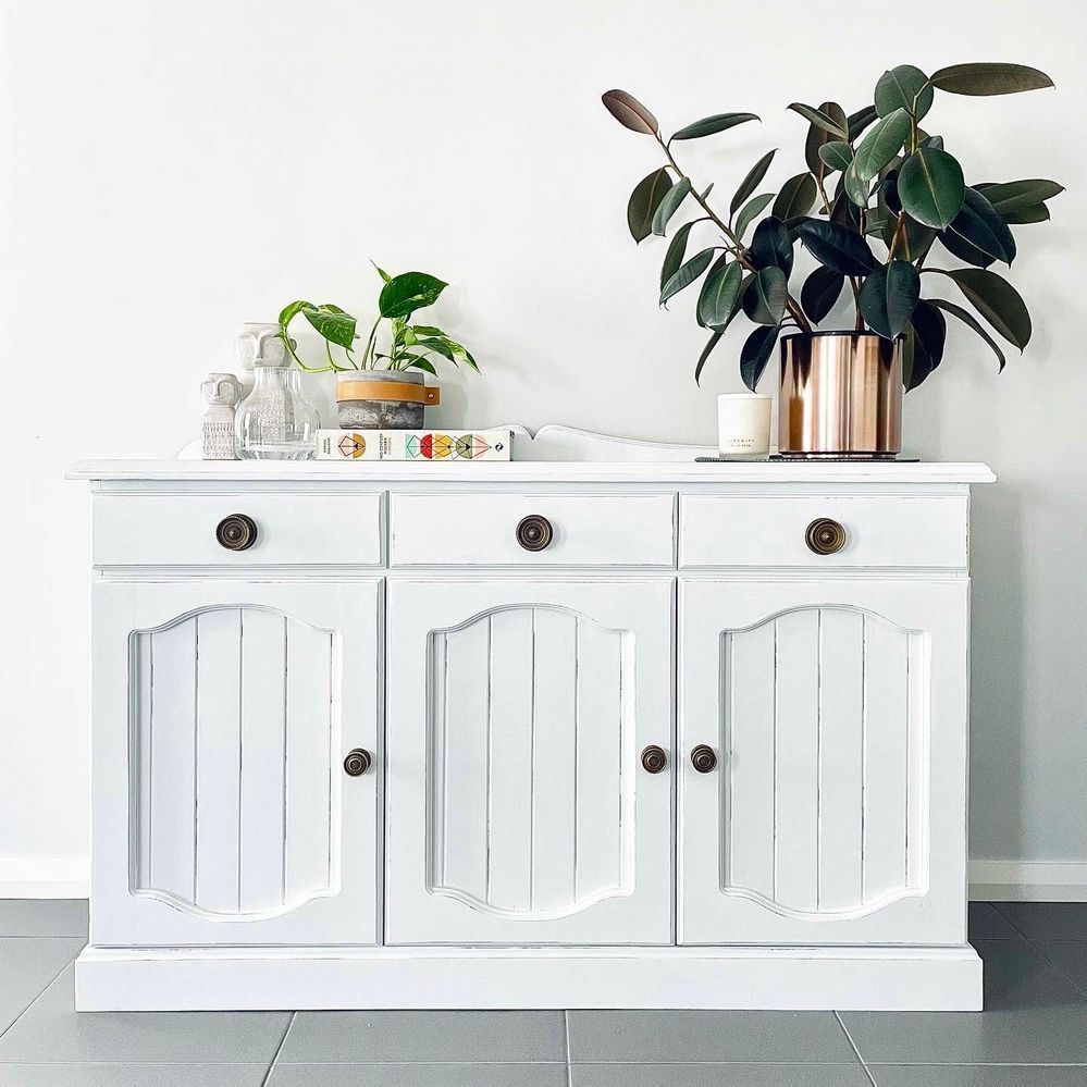 Painted upcycled buffet with brass handl... | Bunnings Workshop community
