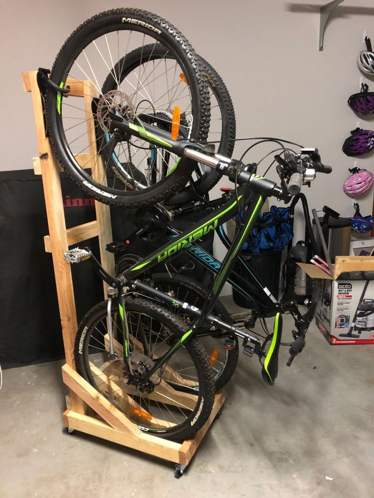 Bike and scooter rack with helmet storag... | Bunnings Workshop community
