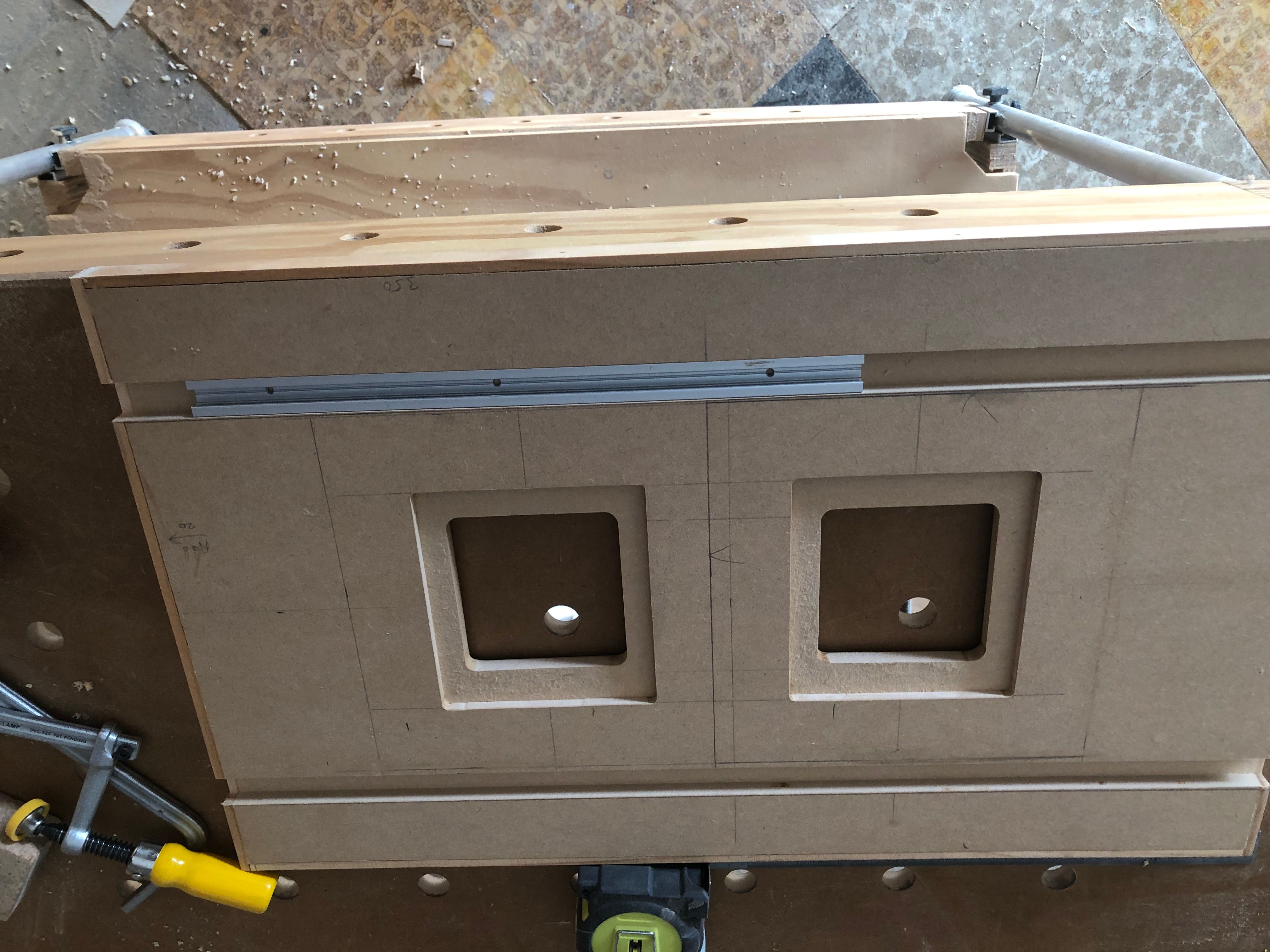 Dual trimmers fitted to small router cup... | Bunnings Workshop community