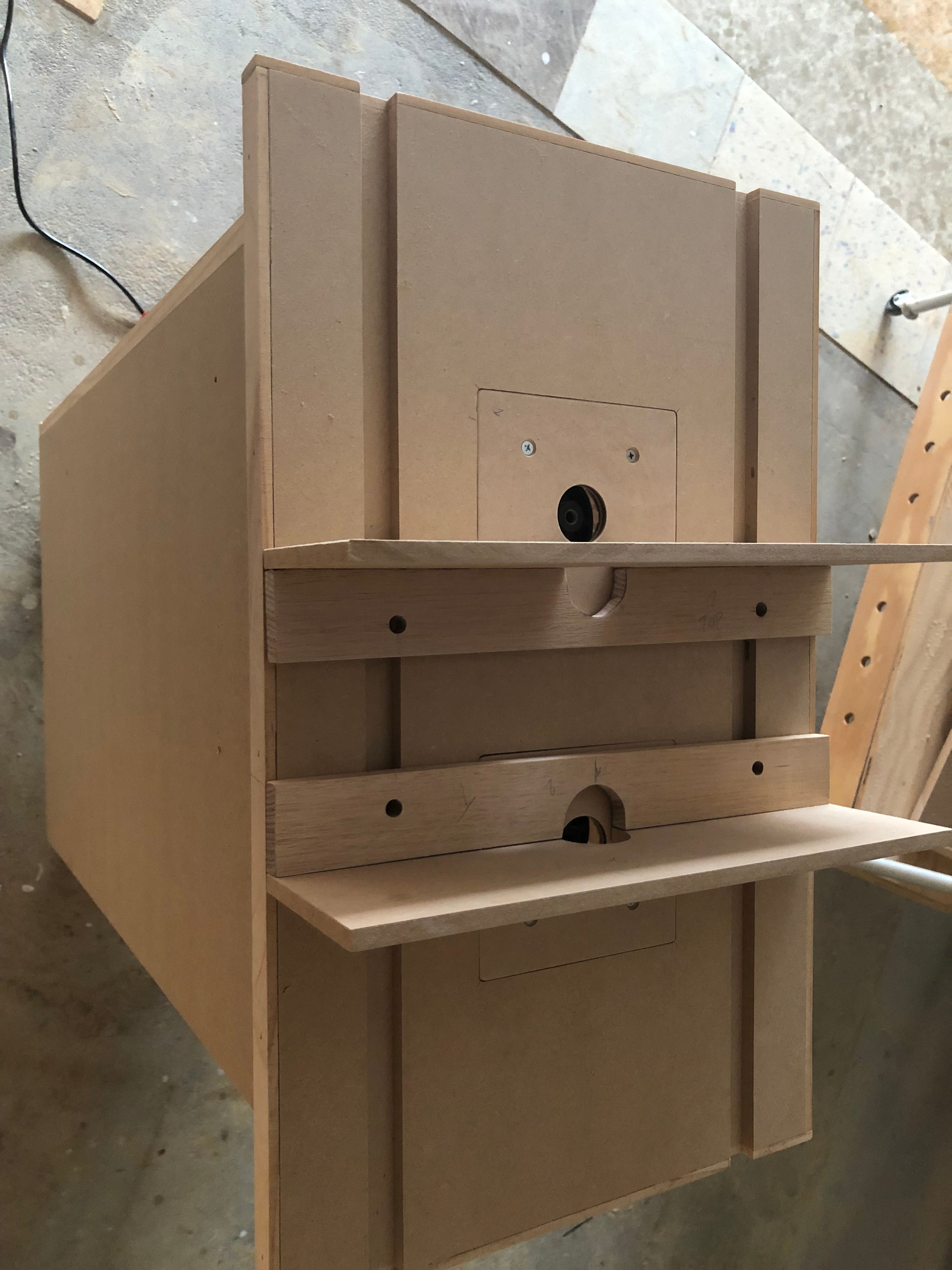 Dual trimmers fitted to small router cup... | Bunnings Workshop community