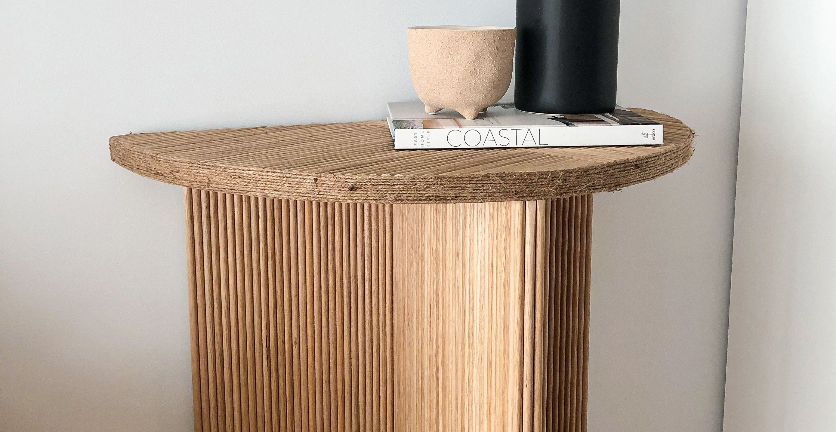 Oak dowel side table | Bunnings Workshop community