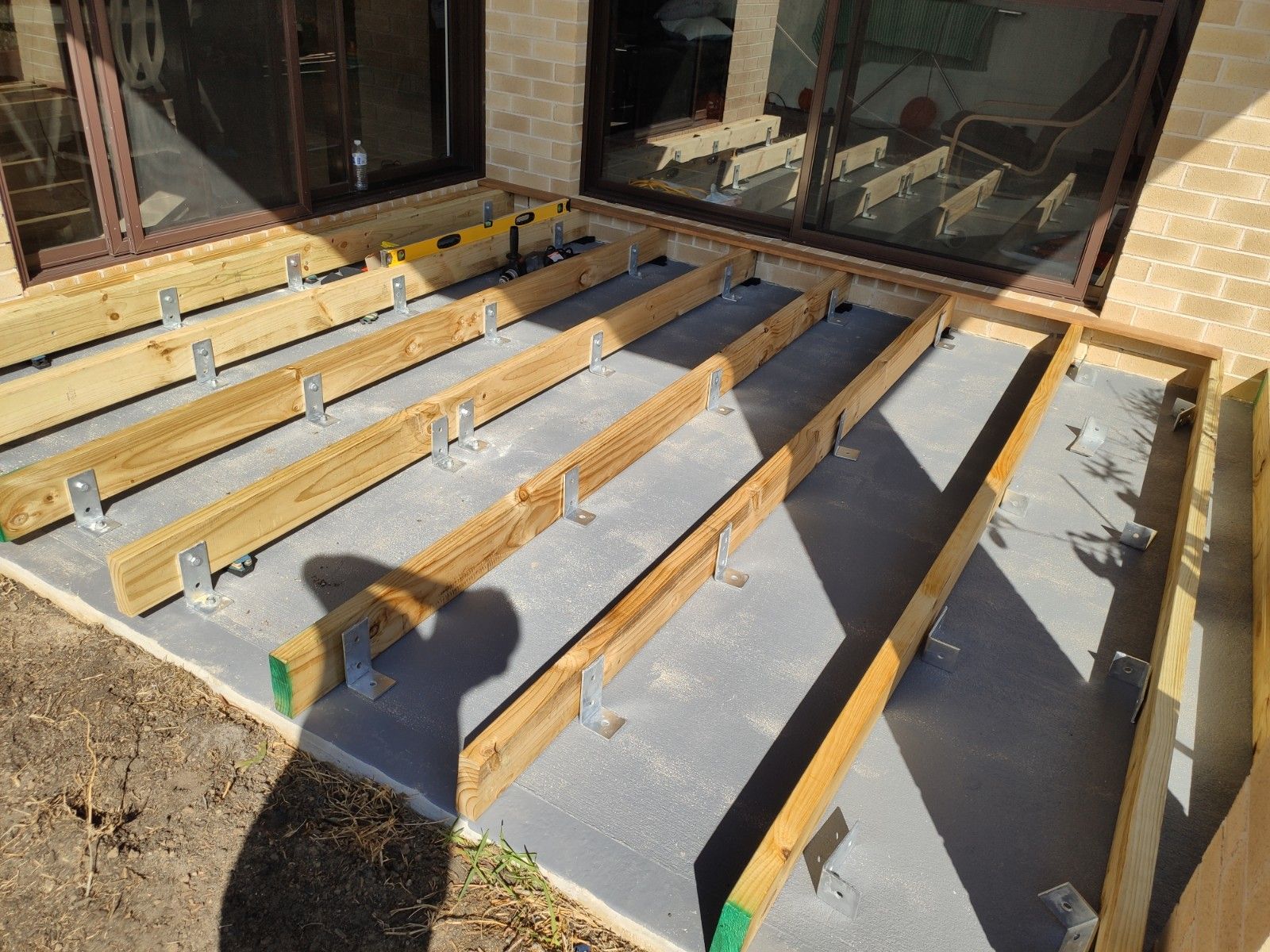 Low-level Merbau deck over concrete slab | Bunnings Workshop community