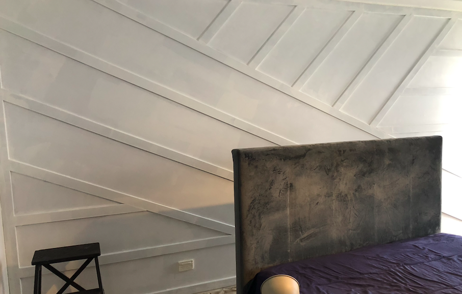 Bedroom feature wall using MDF moulding | Bunnings Workshop community