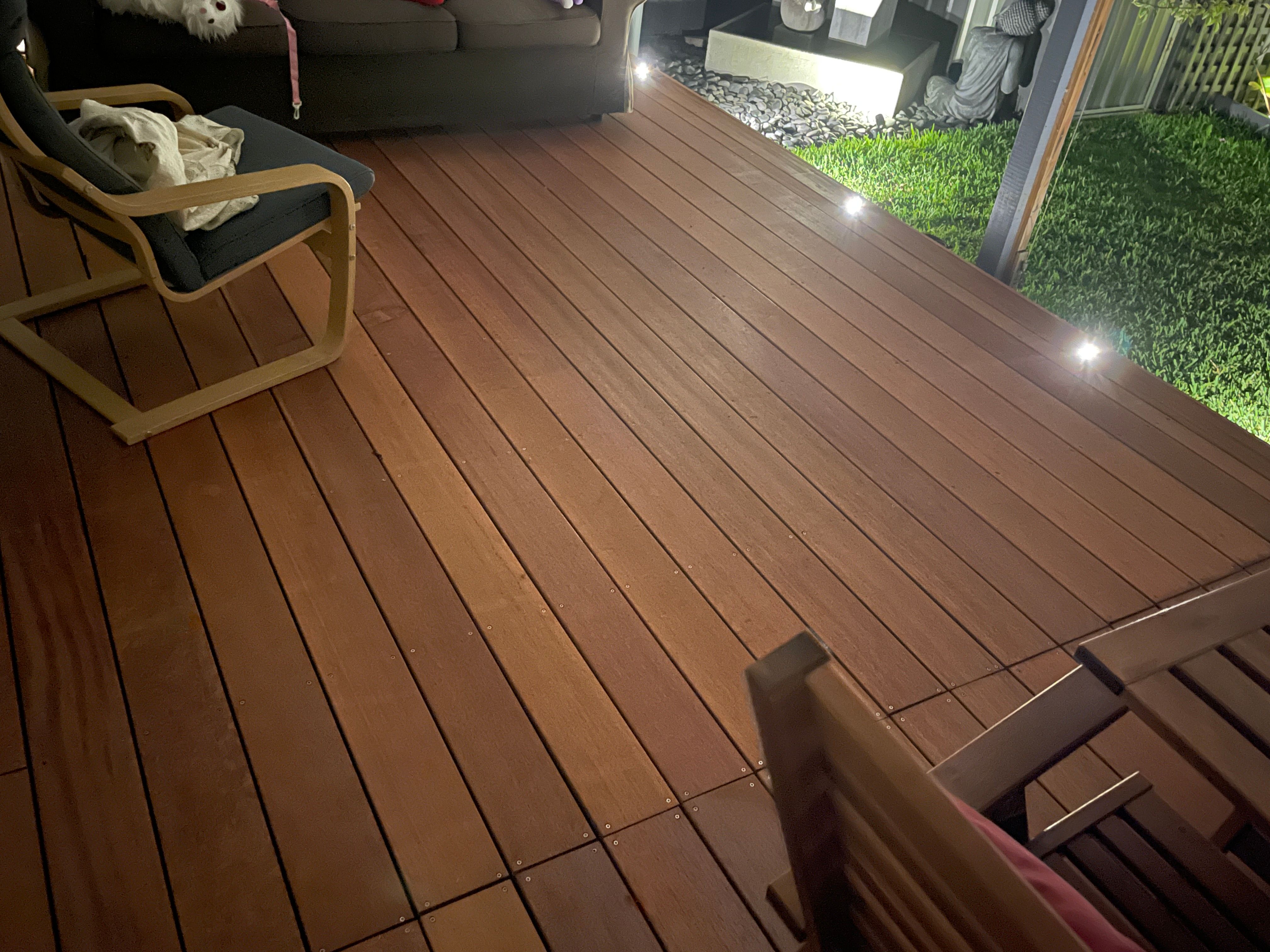 Low-level Merbau deck over concrete | Bunnings Workshop community