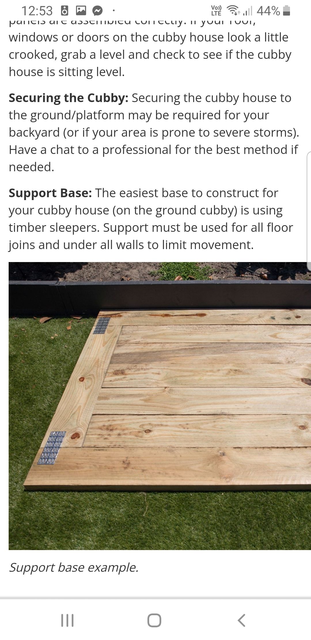 Solved: Cubby house base ideas? | Bunnings Workshop community