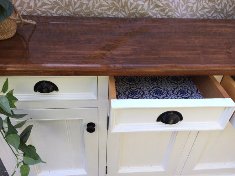 Upcycled buffet with chevron-design draw... | Bunnings Workshop community