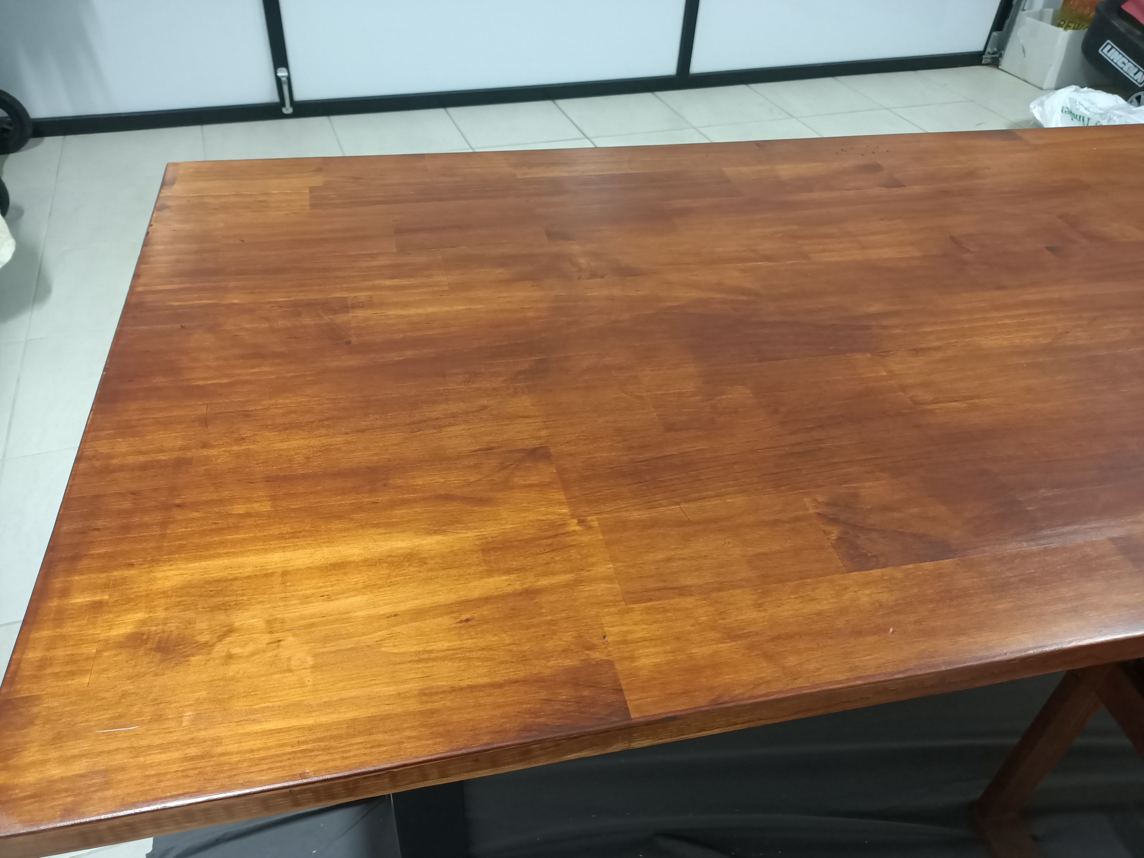 Pine dining table stain and varnish help | Bunnings Workshop community