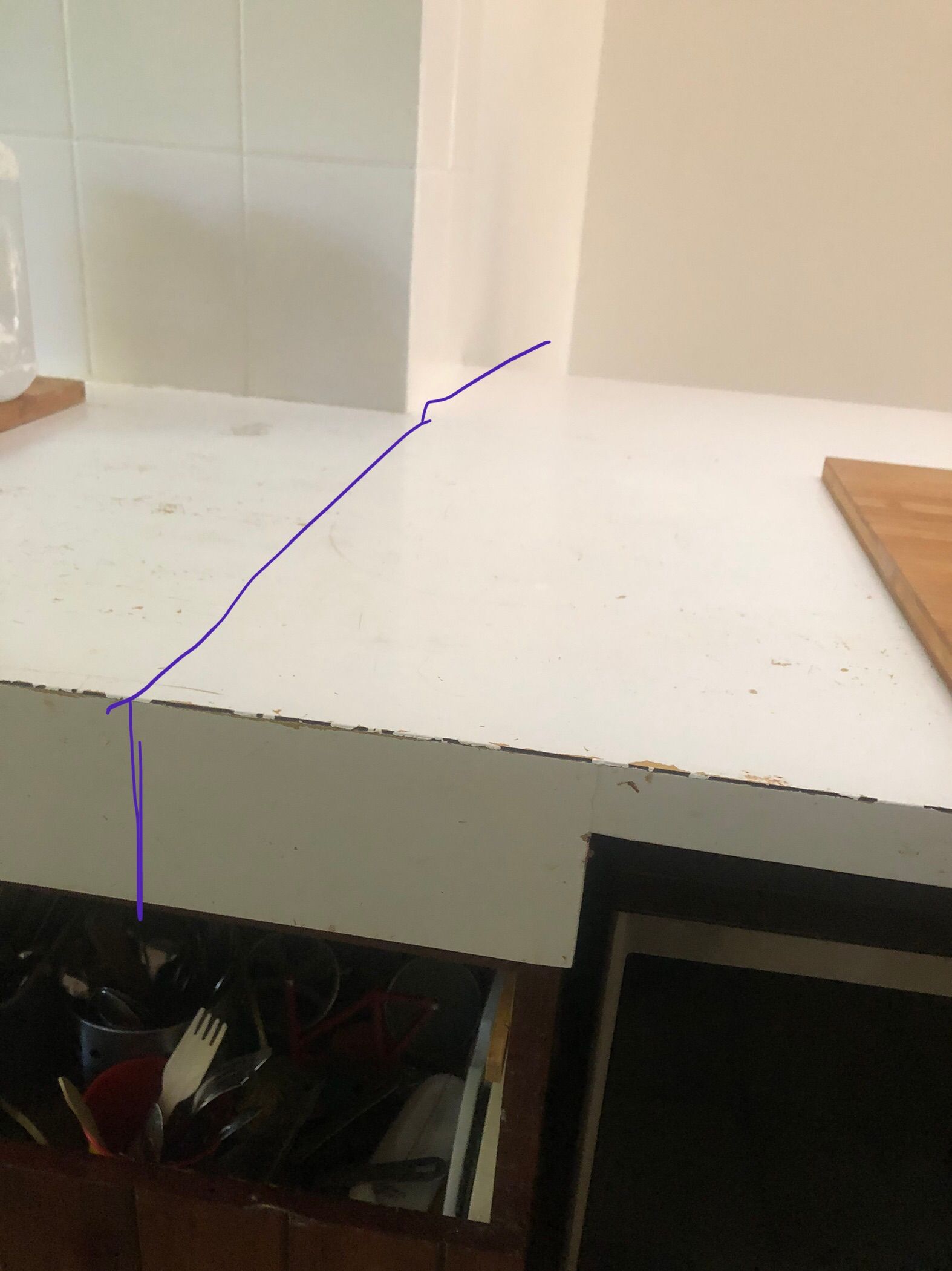 How to cut laminate benchtop that sits o... | Bunnings Workshop community