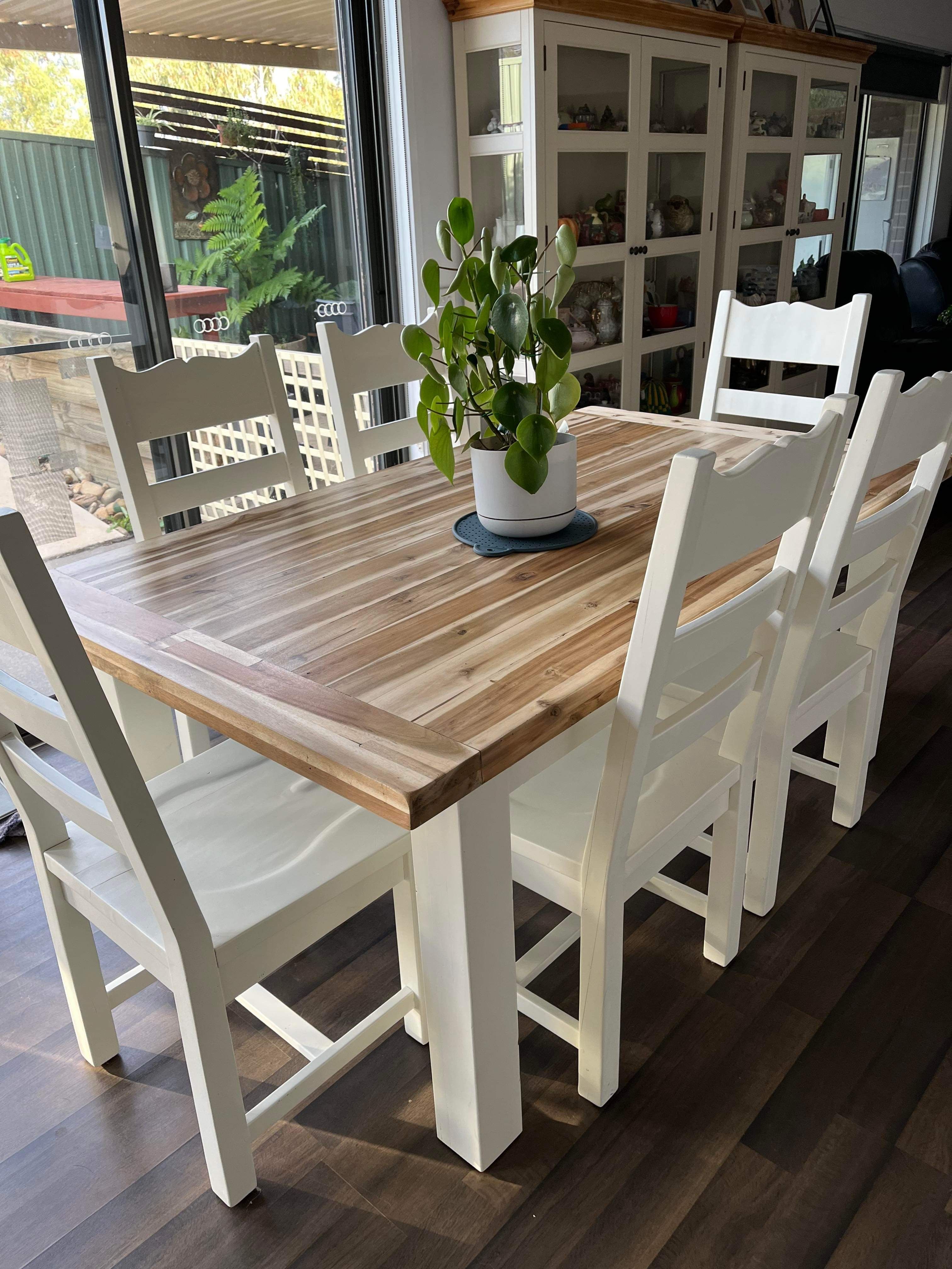 Timber dining setting makeover with pain... | Bunnings Workshop community