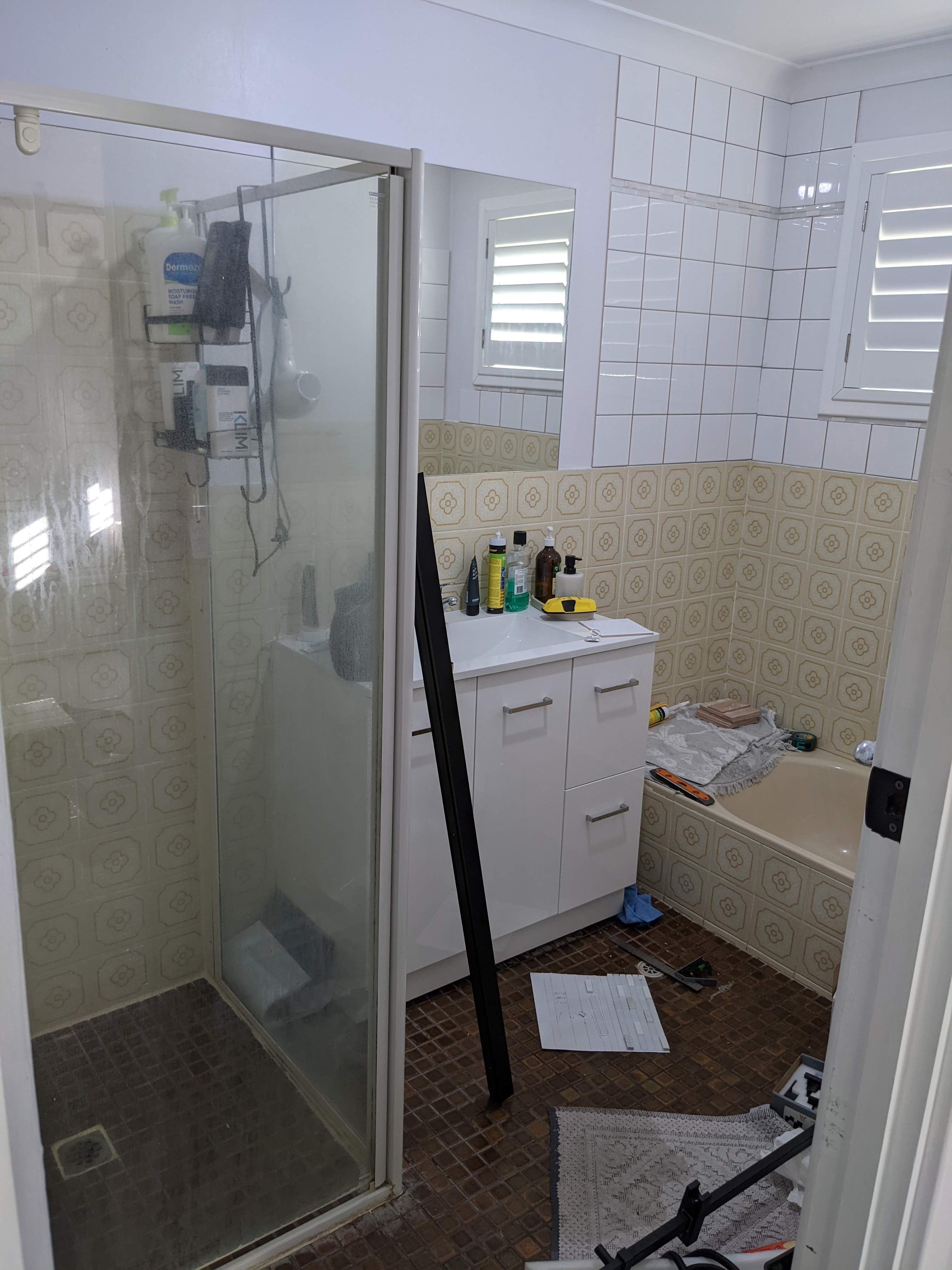 Coastal bathroom reno with folding showe... | Bunnings Workshop community