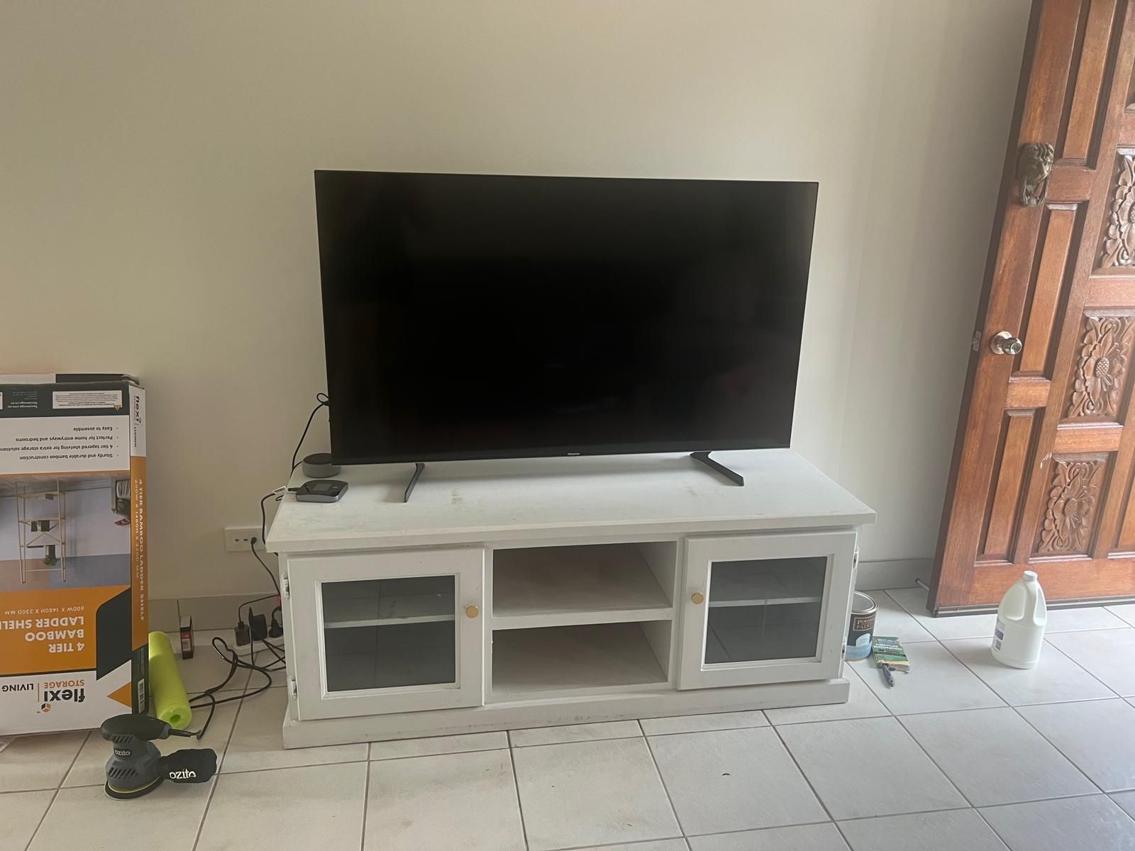 TV unit upcycle with Rattan doors | Bunnings Workshop community