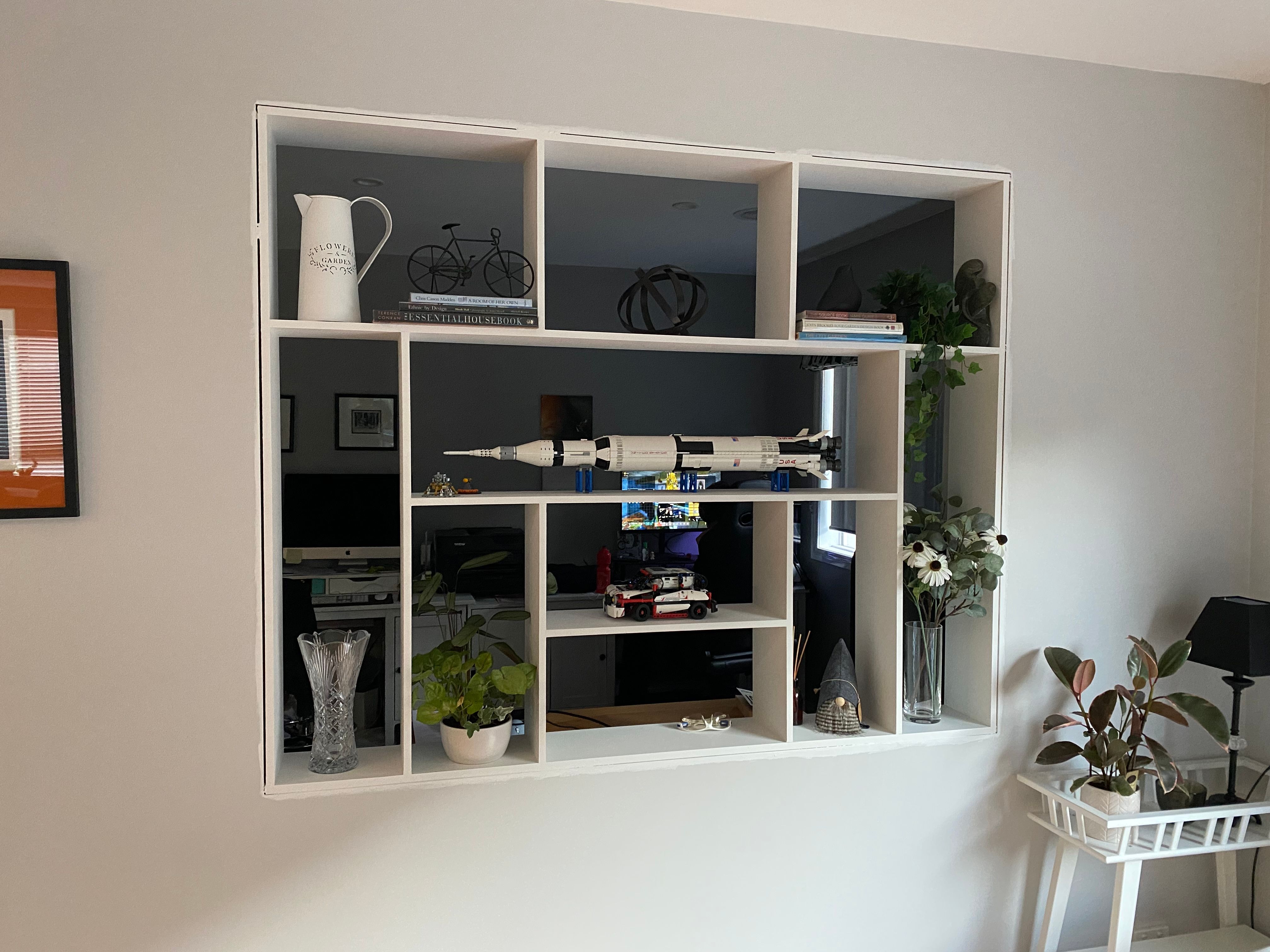 Display shelving built into dividing wal... | Bunnings Workshop community