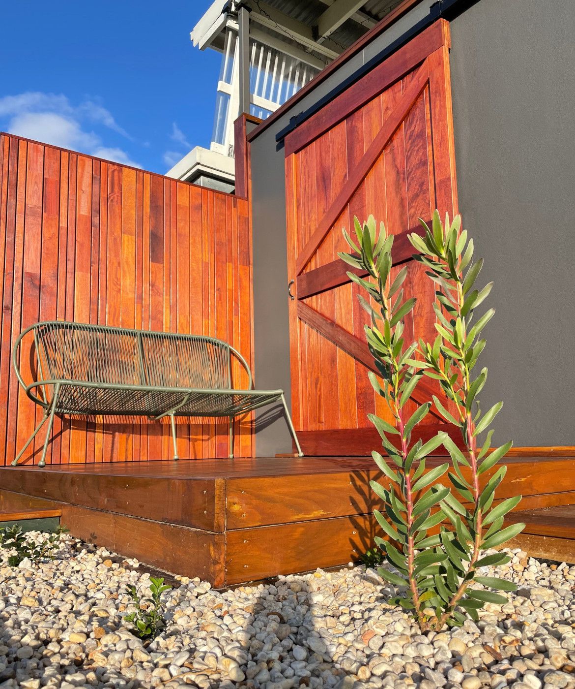 Outdoor bathroom with waterfall feature | Bunnings Workshop community