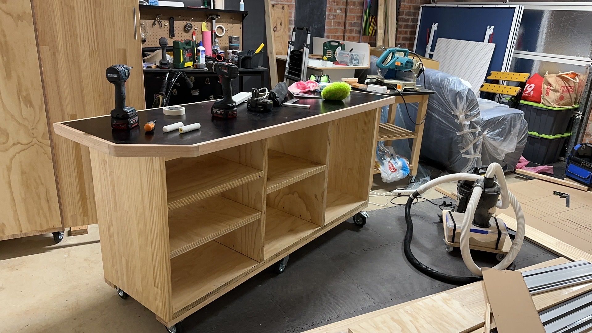 Workbench and cabinet in man cave | Bunnings Workshop community