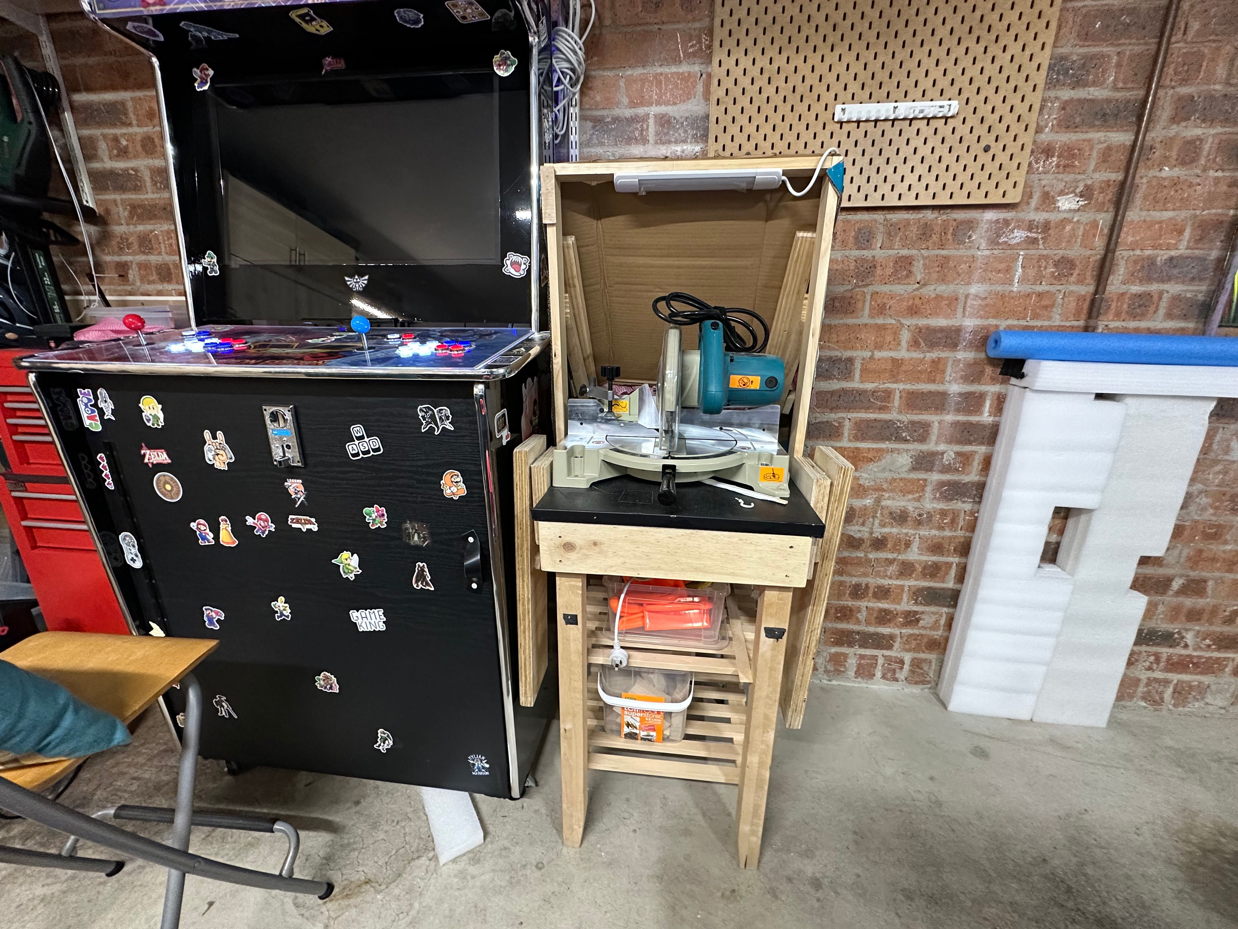 Workbench and cabinet in man cave | Bunnings Workshop community