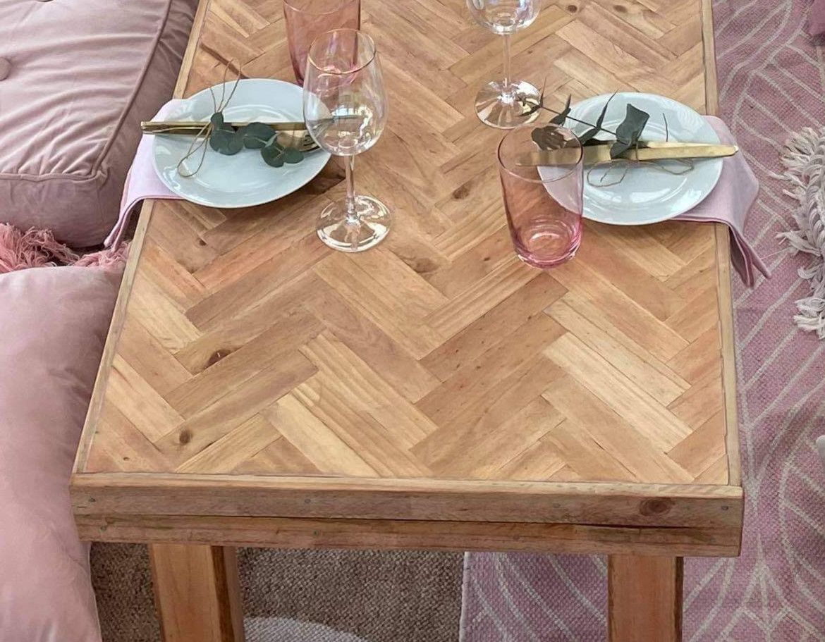 Herringbone tables made from scrap timbe... | Bunnings Workshop community