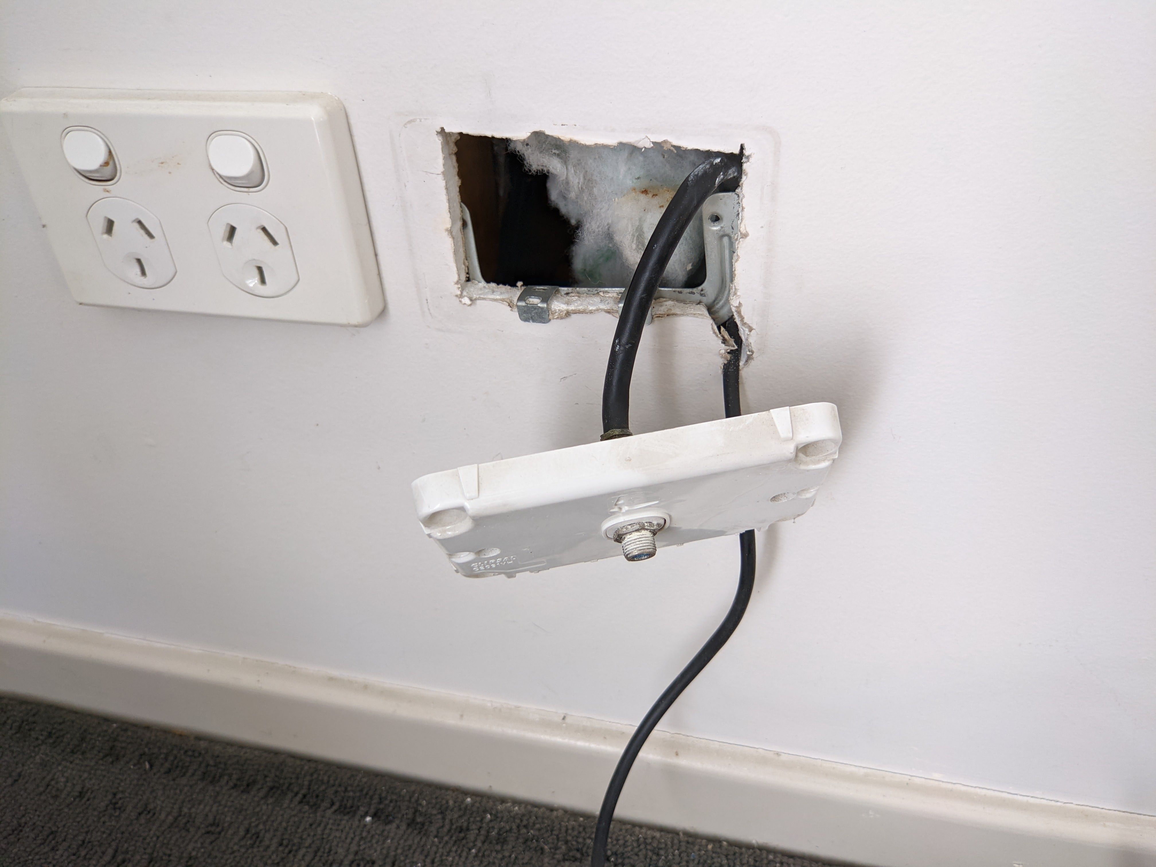 Solved: What to do with the satellite cable comi... | Bunnings Workshop ...