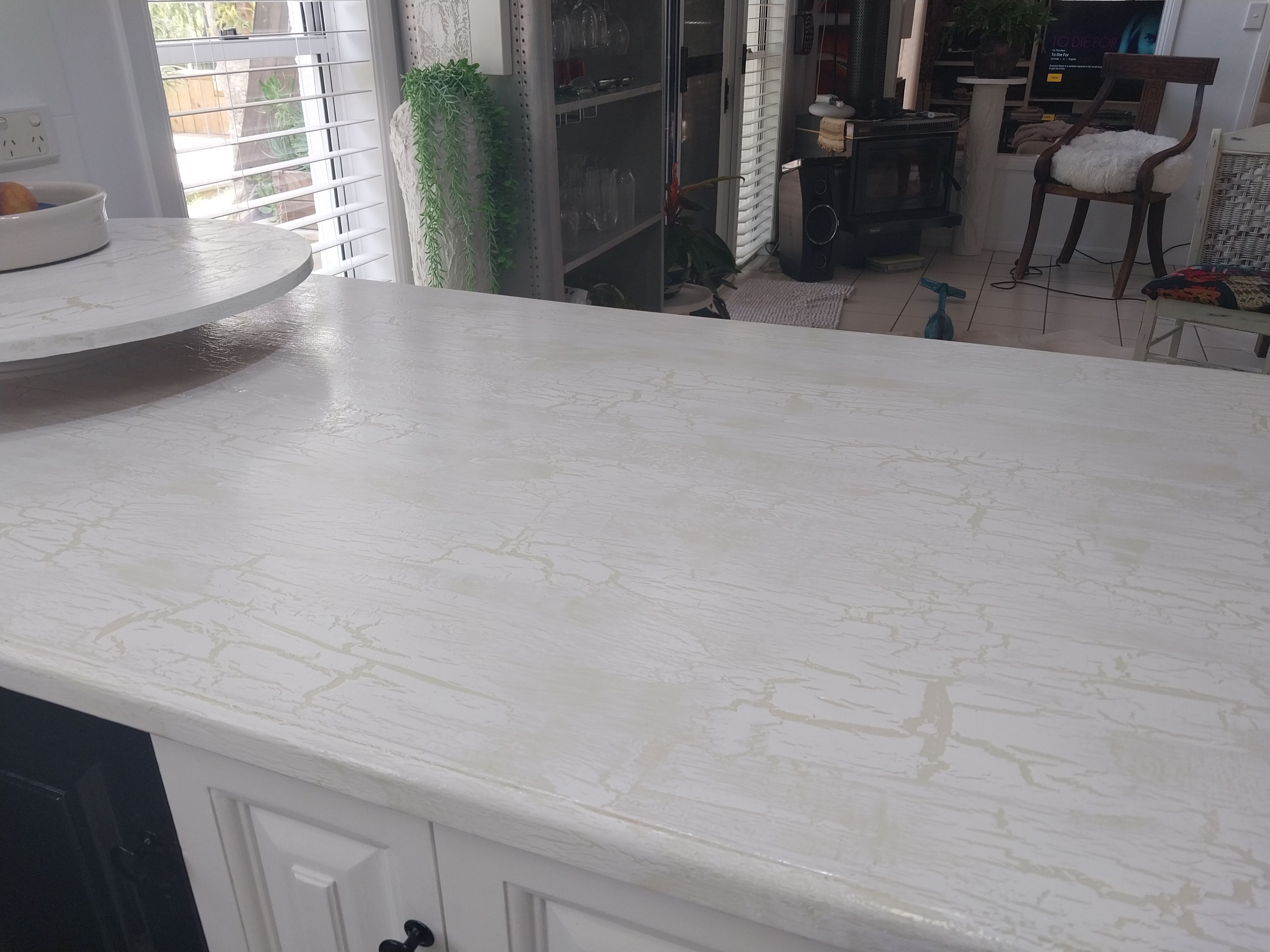 Kitchen bench clad in Pine planks | Bunnings Workshop community