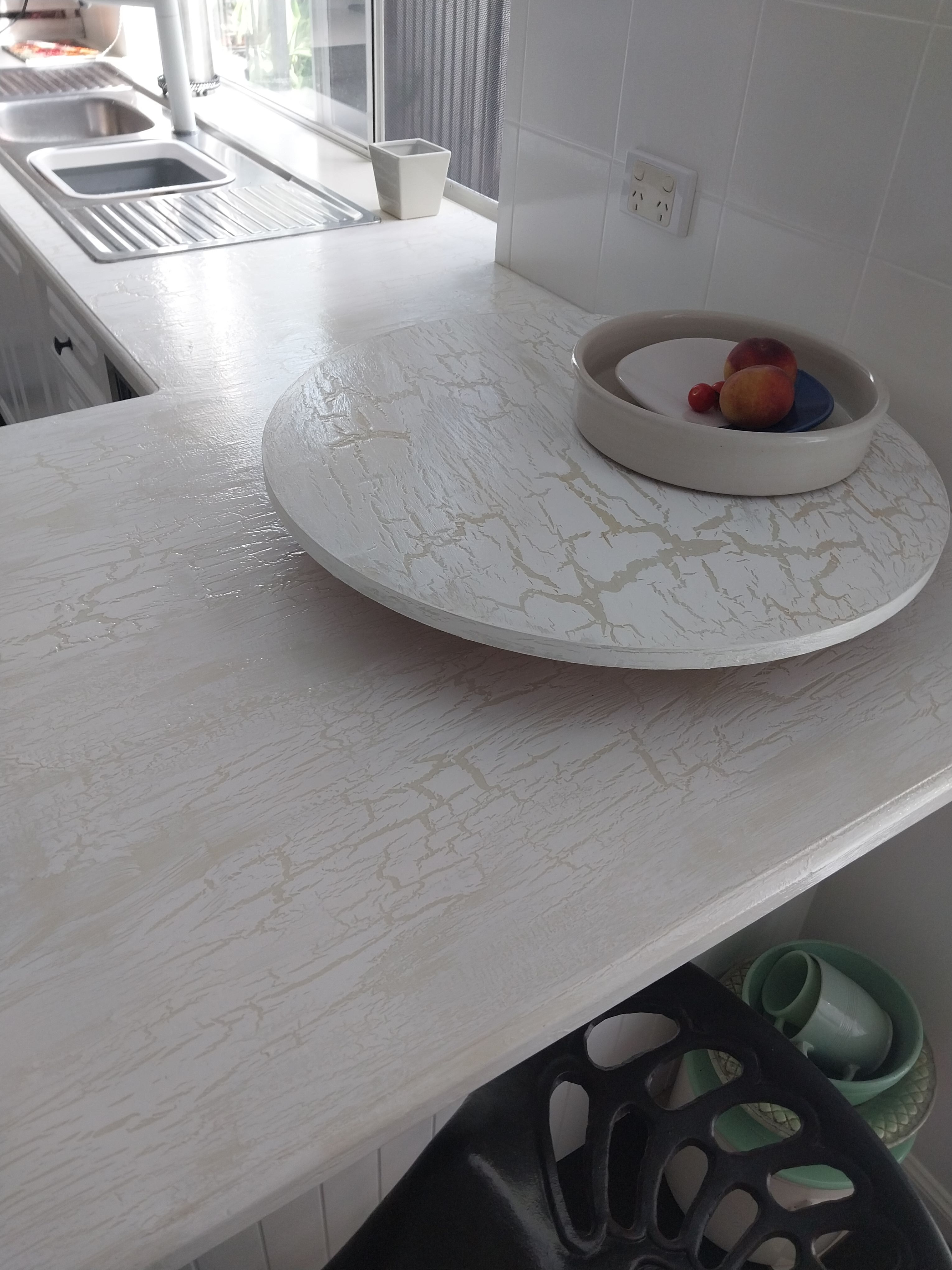 Kitchen bench clad in Pine planks | Bunnings Workshop community