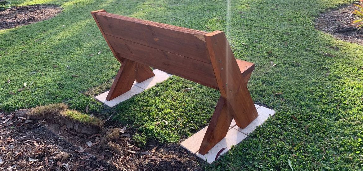 Garden bench seat using Pine sleepers | Bunnings Workshop community