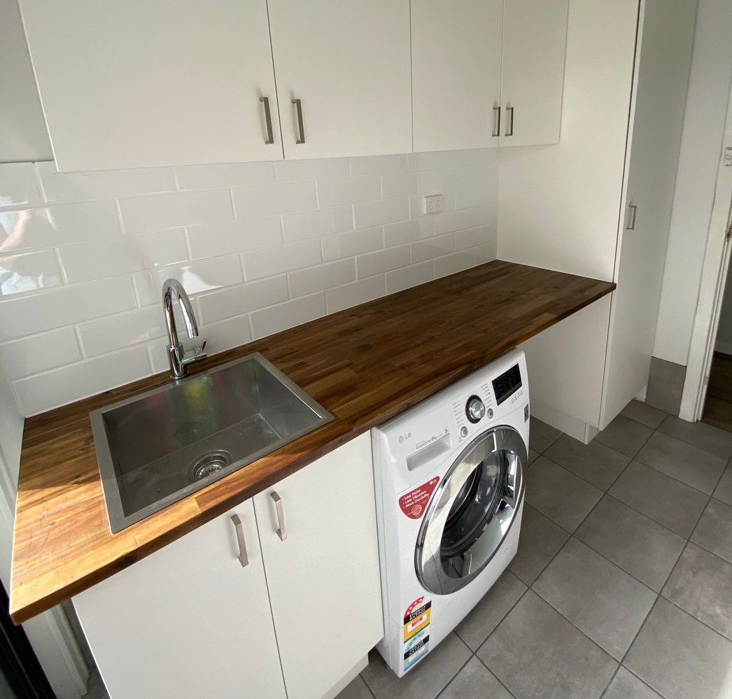 Laundry makeover with large benchtop | Bunnings Workshop community