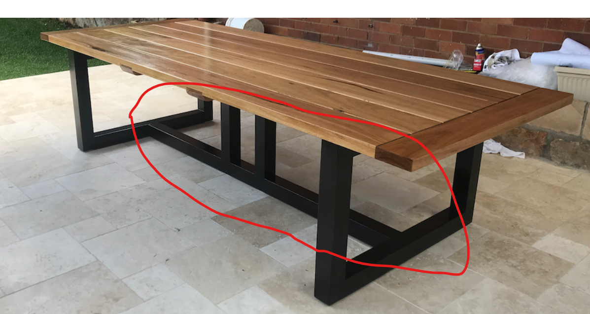 Outdoor table using Merbau fence panel | Bunnings Workshop community