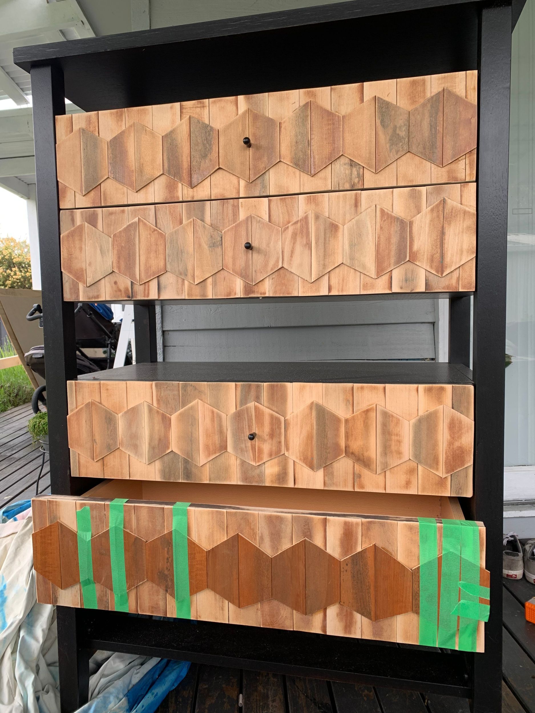 Upcycled tallboy using timber Venetian b... | Bunnings Workshop community