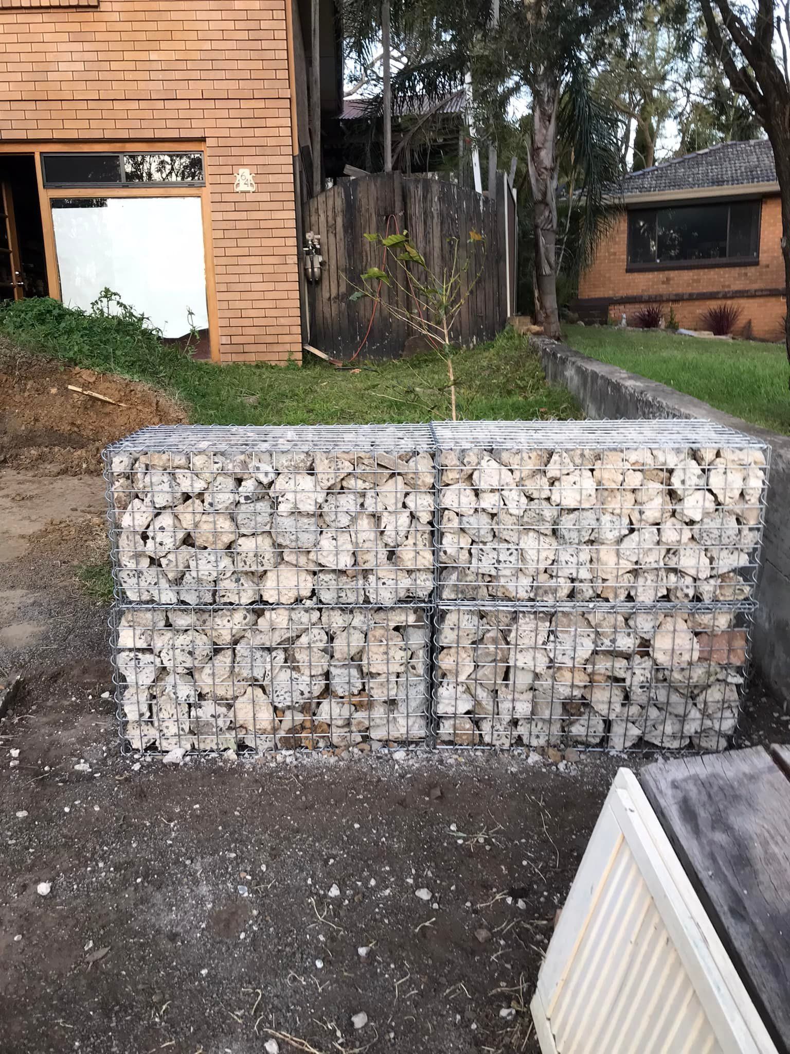 Gabion wall windbreak | Bunnings Workshop community