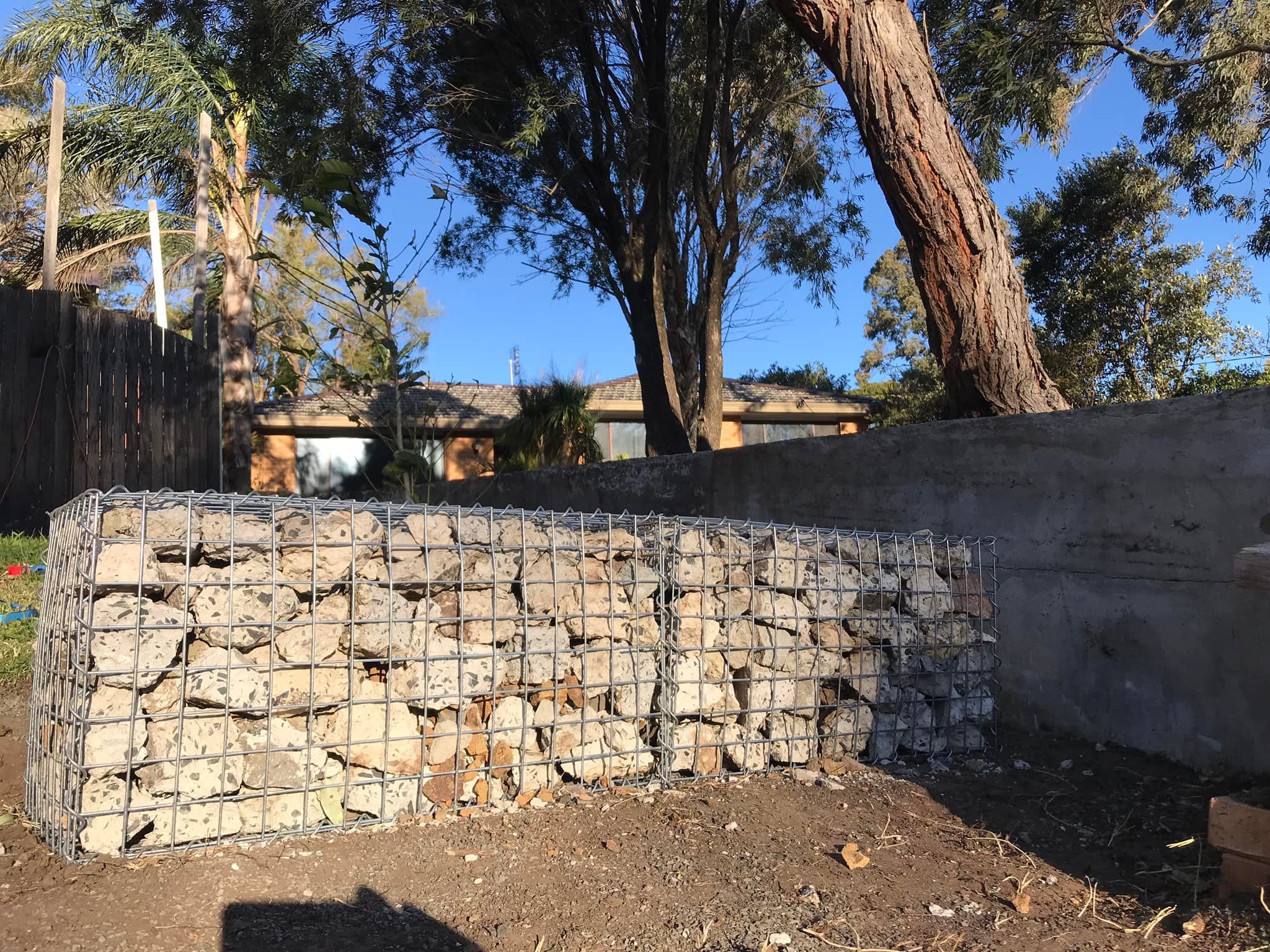 Gabion wall windbreak | Bunnings Workshop community