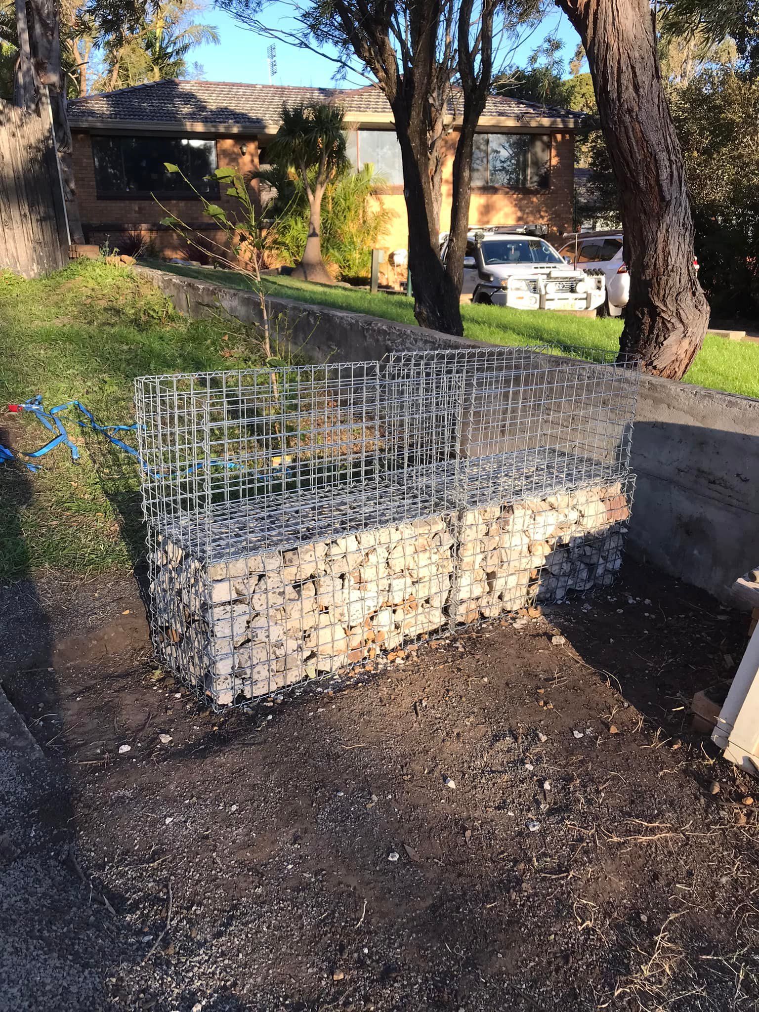 Gabion wall windbreak | Bunnings Workshop community
