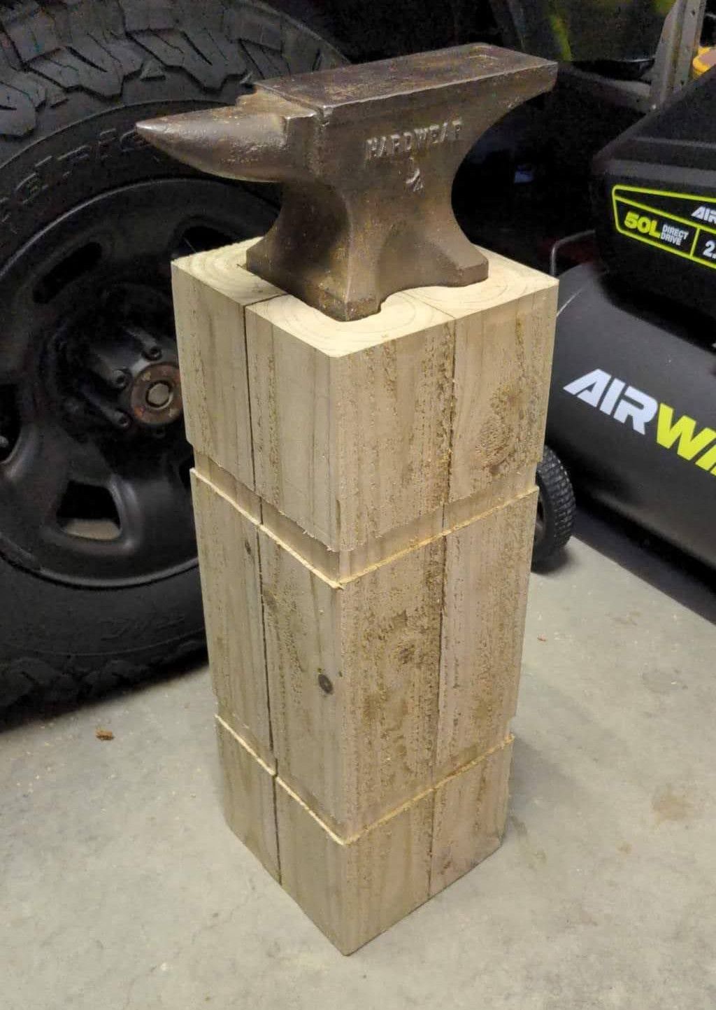 Timber anvil stand | Bunnings Workshop community